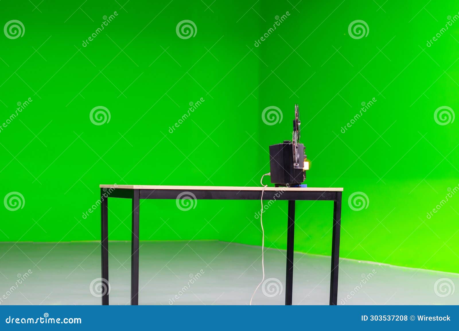 Projector on a Table in a Room with Green Walls Stock Photo - Image of ...