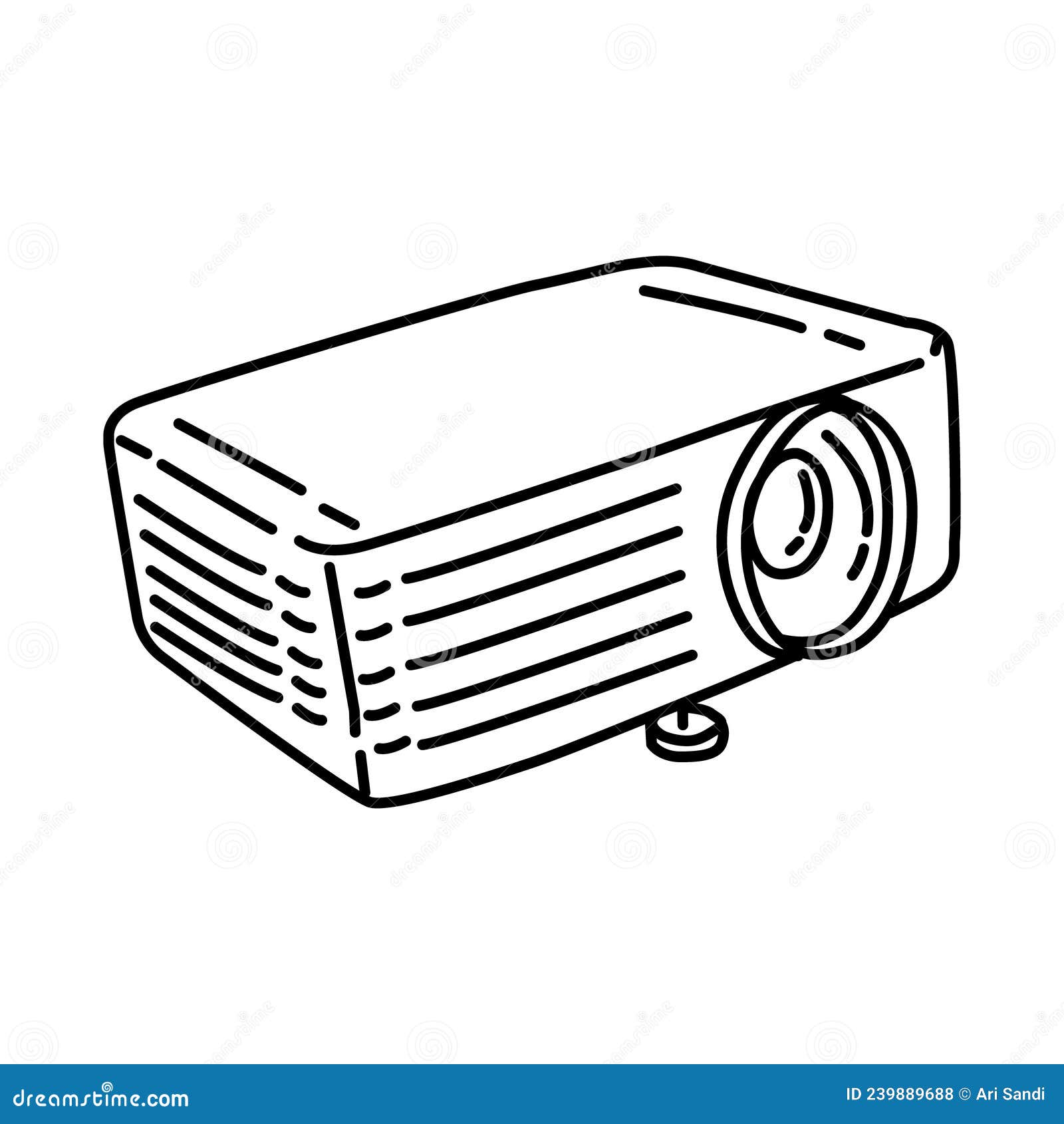 Projector Unit Icon. Doodle Hand Drawn or Outline Icon Style Stock ...