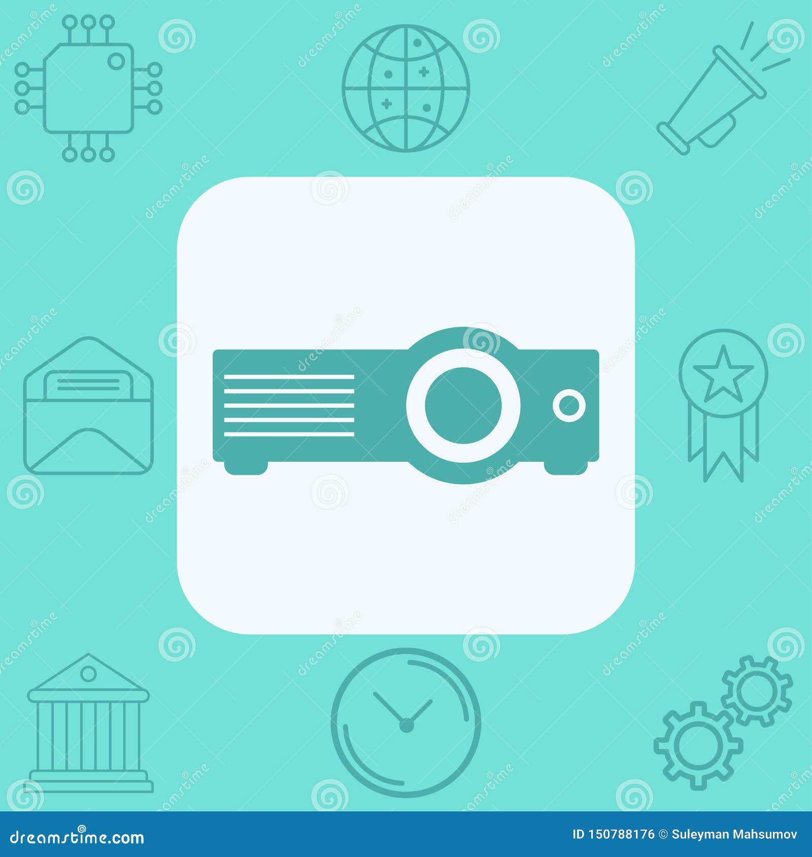 Projector Vector Icon Sign Symbol Stock Vector - Illustration of ...