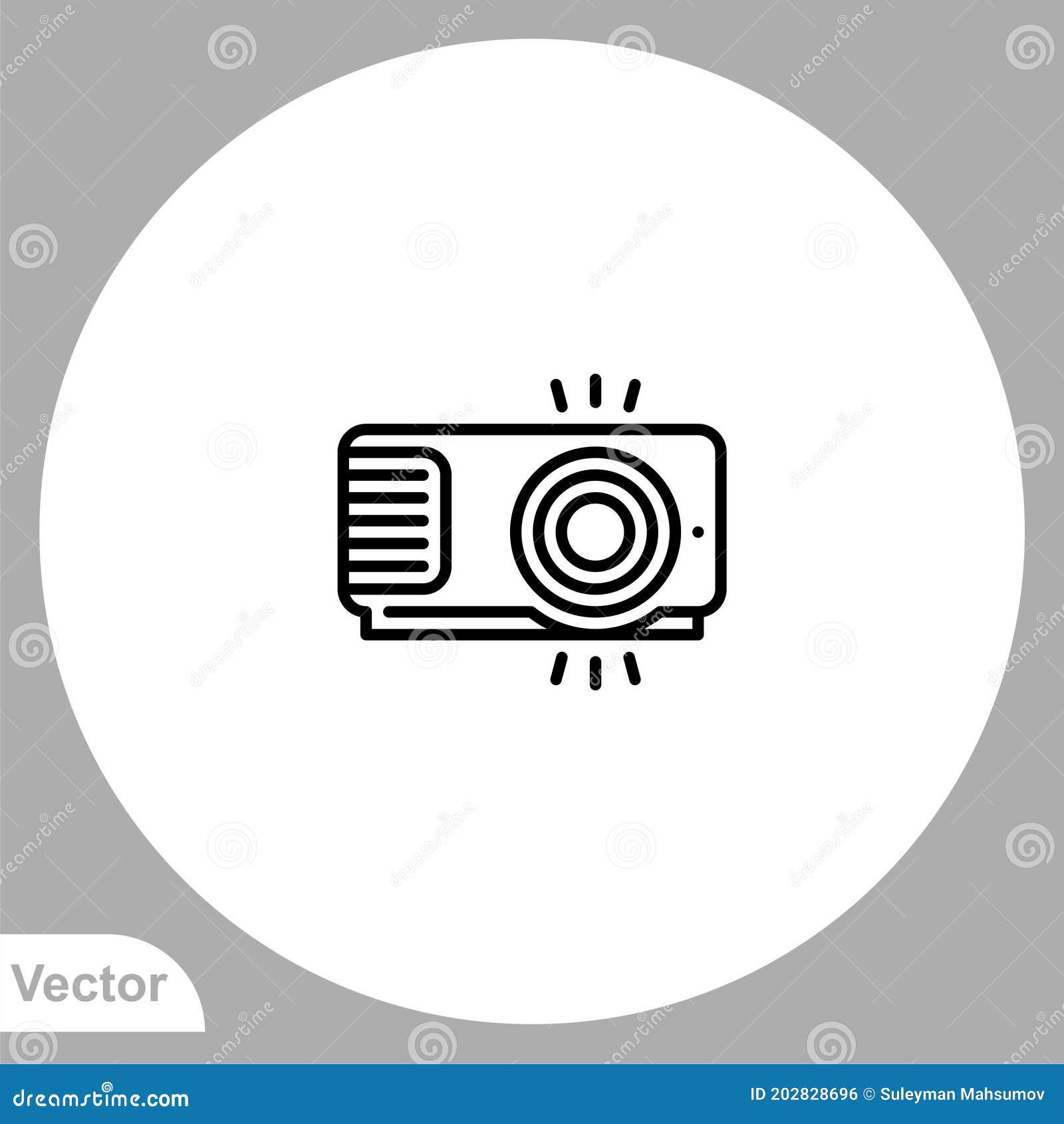 Projector Vector Icon Sign Symbol Stock Vector - Illustration of film ...