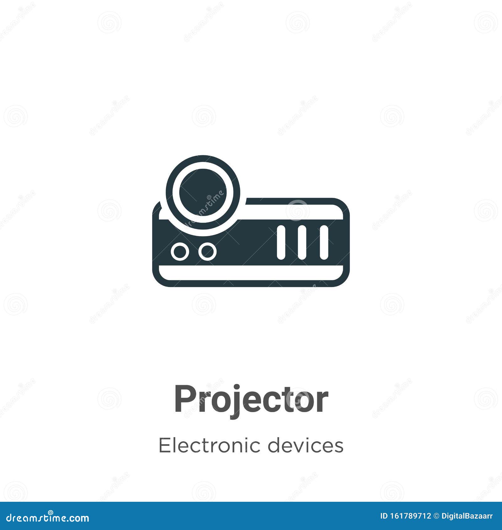 Projector Vector Icon on White Background. Flat Vector Projector Icon ...