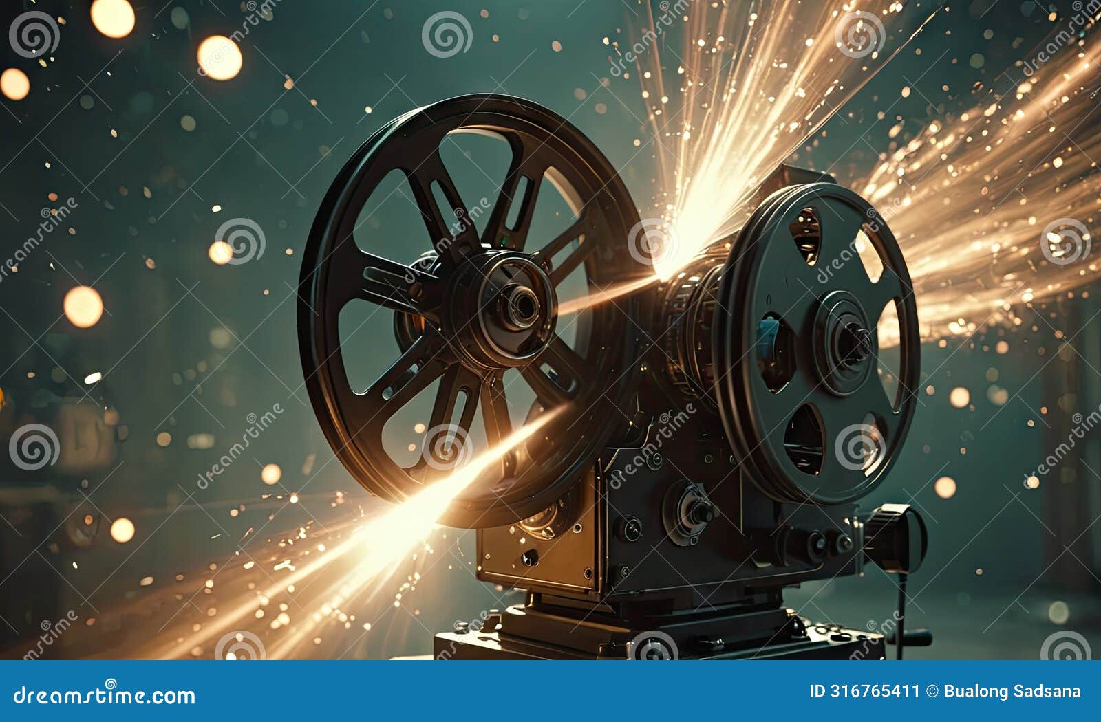 A Projector Wheel is Shown in the Middle of the Image, with a Bright ...