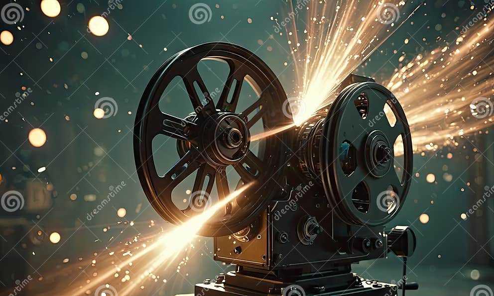 A Projector Wheel is Shown in the Middle of the Image, with a Bright ...