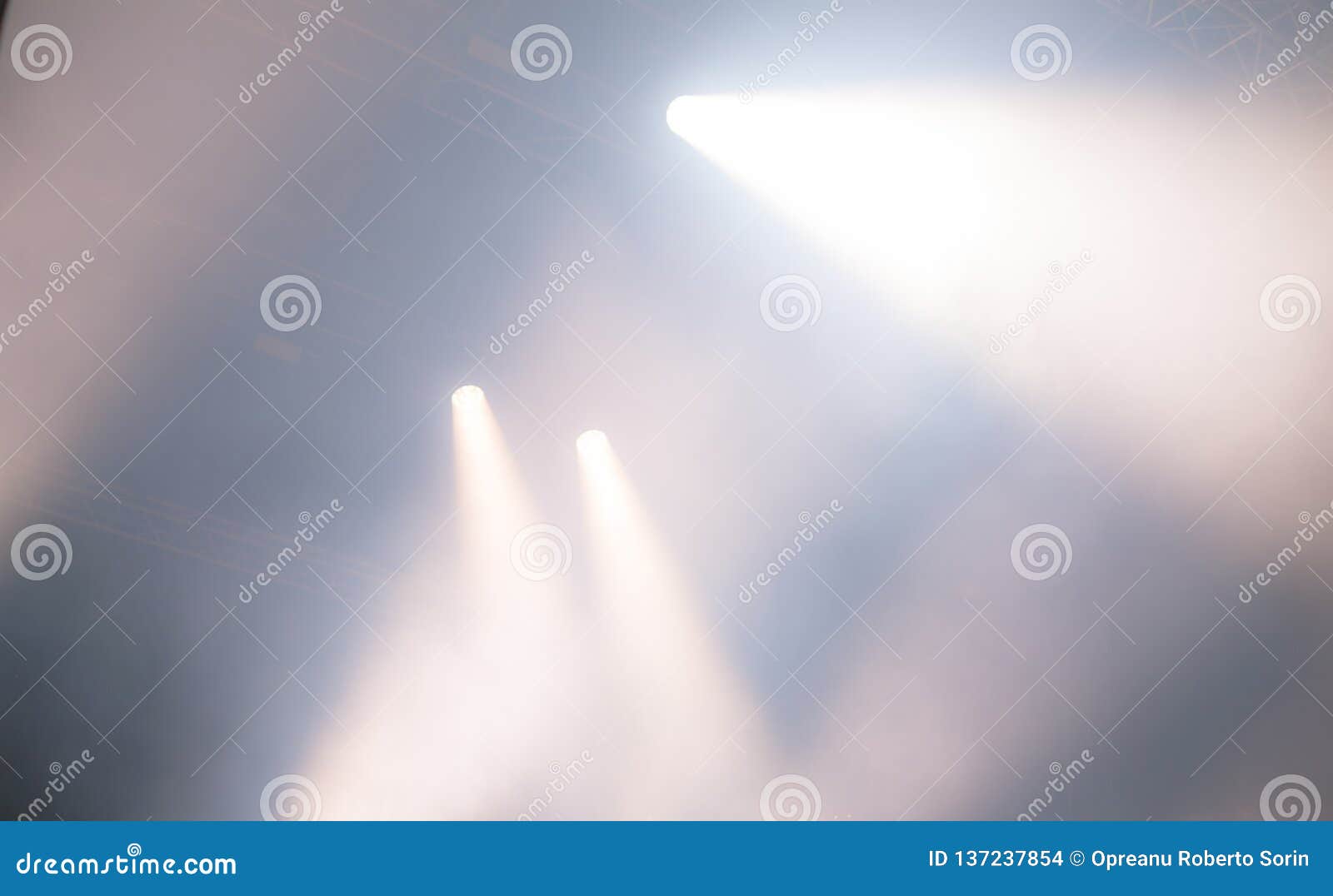Projectors Light Beam through Smoke Stock Photo - Image of close ...