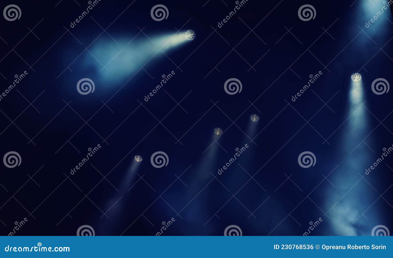 Projectors Light Beam through Smoke Stock Photo - Image of people ...