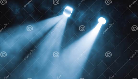Projectors Light Beam through Smoke on Stage Stock Image - Image of ...