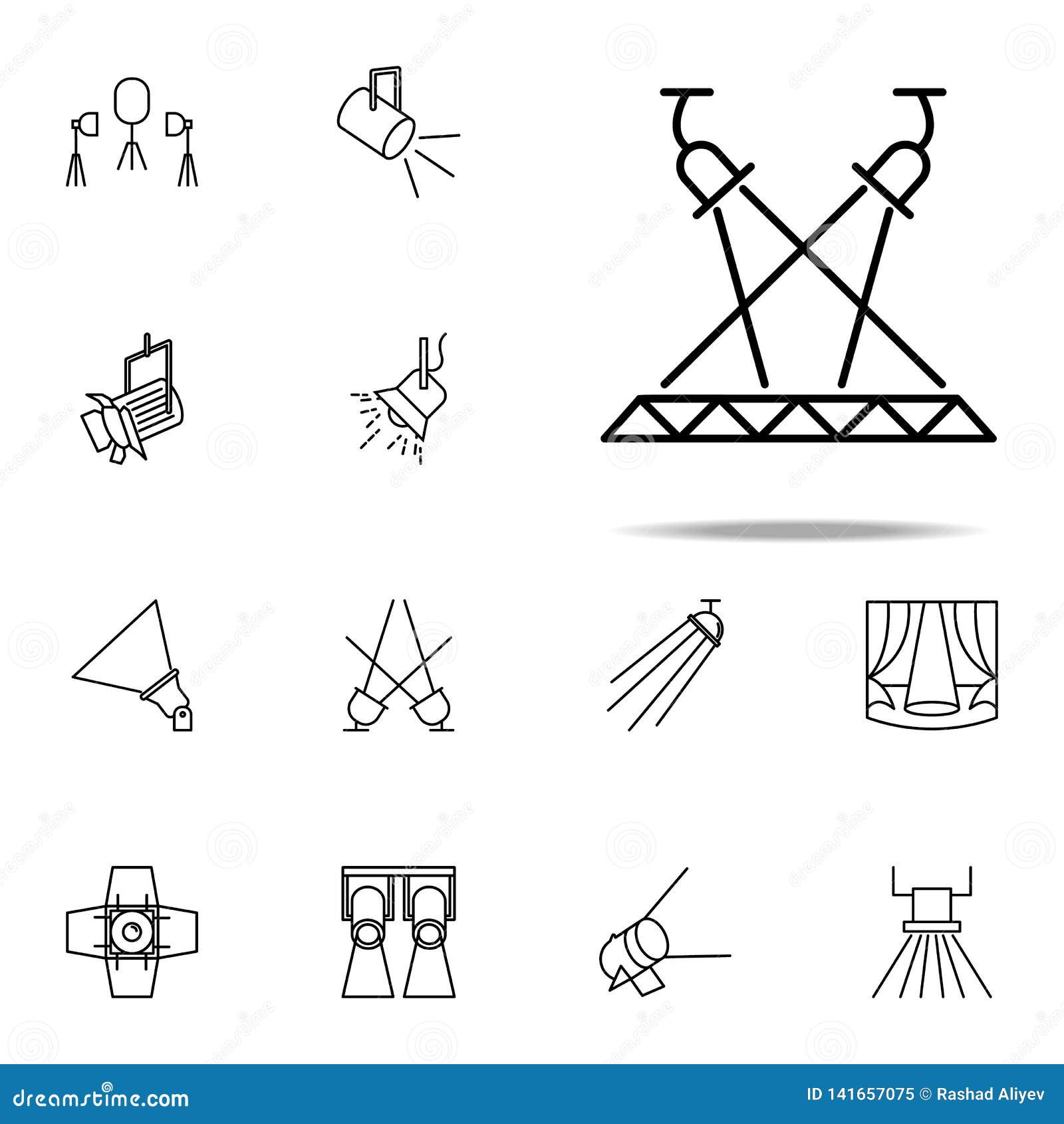 Projectors for the Stage Icon. Spotlight Icons Universal Set for Web ...