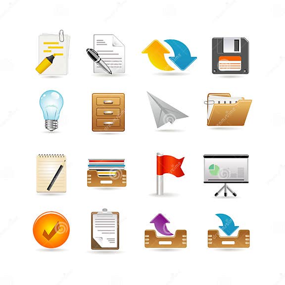 Projects and Documents Icons Stock Vector - Illustration of save, open ...
