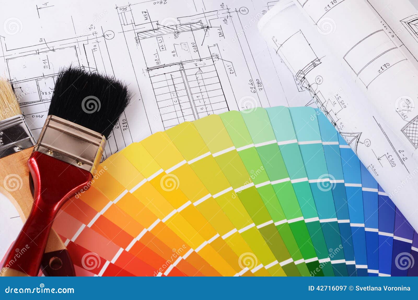Projects of Houses with Color Palette Stock Image - Image of design ...