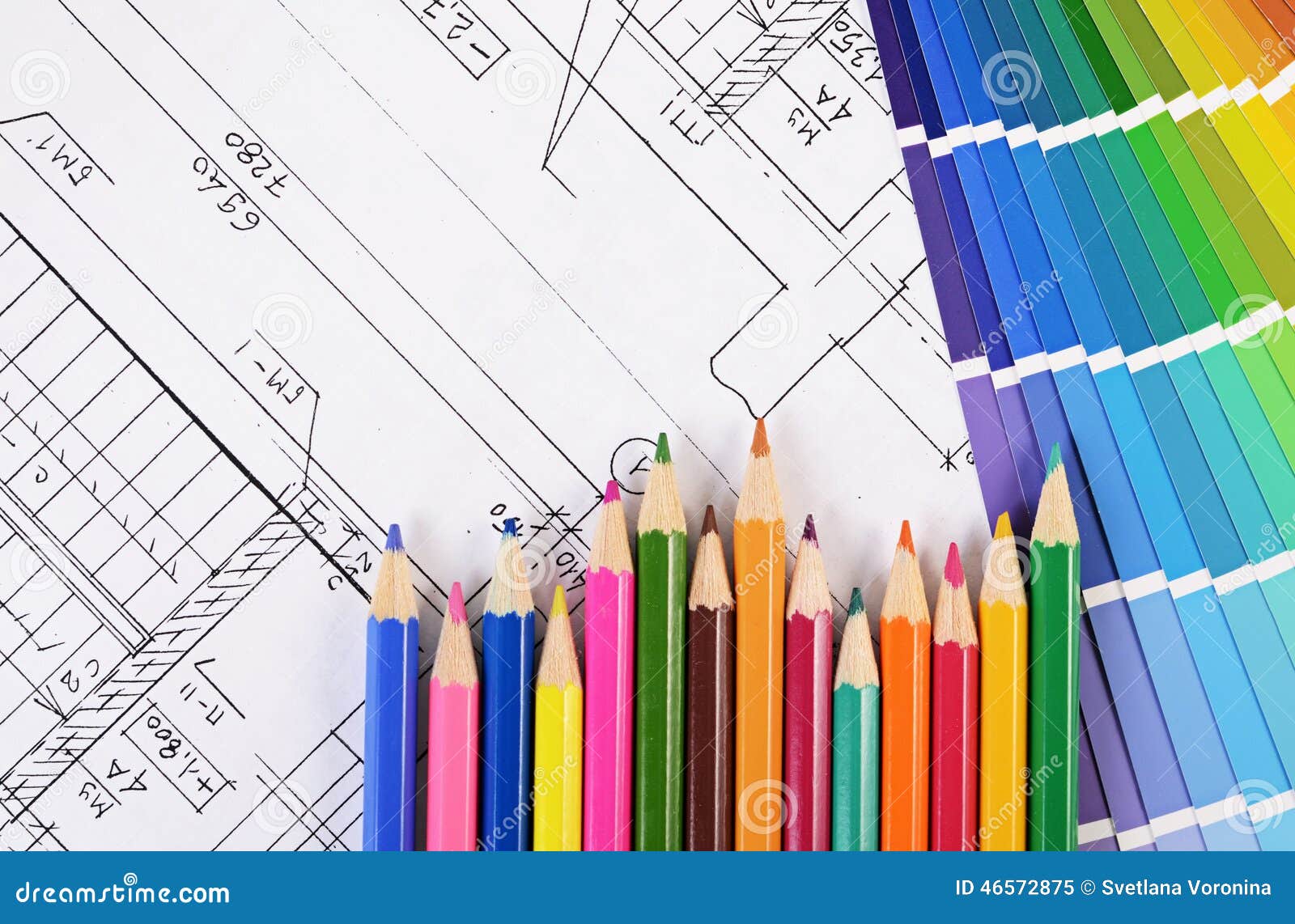 Projects of Houses with Color Palette Stock Image - Image of engineer ...