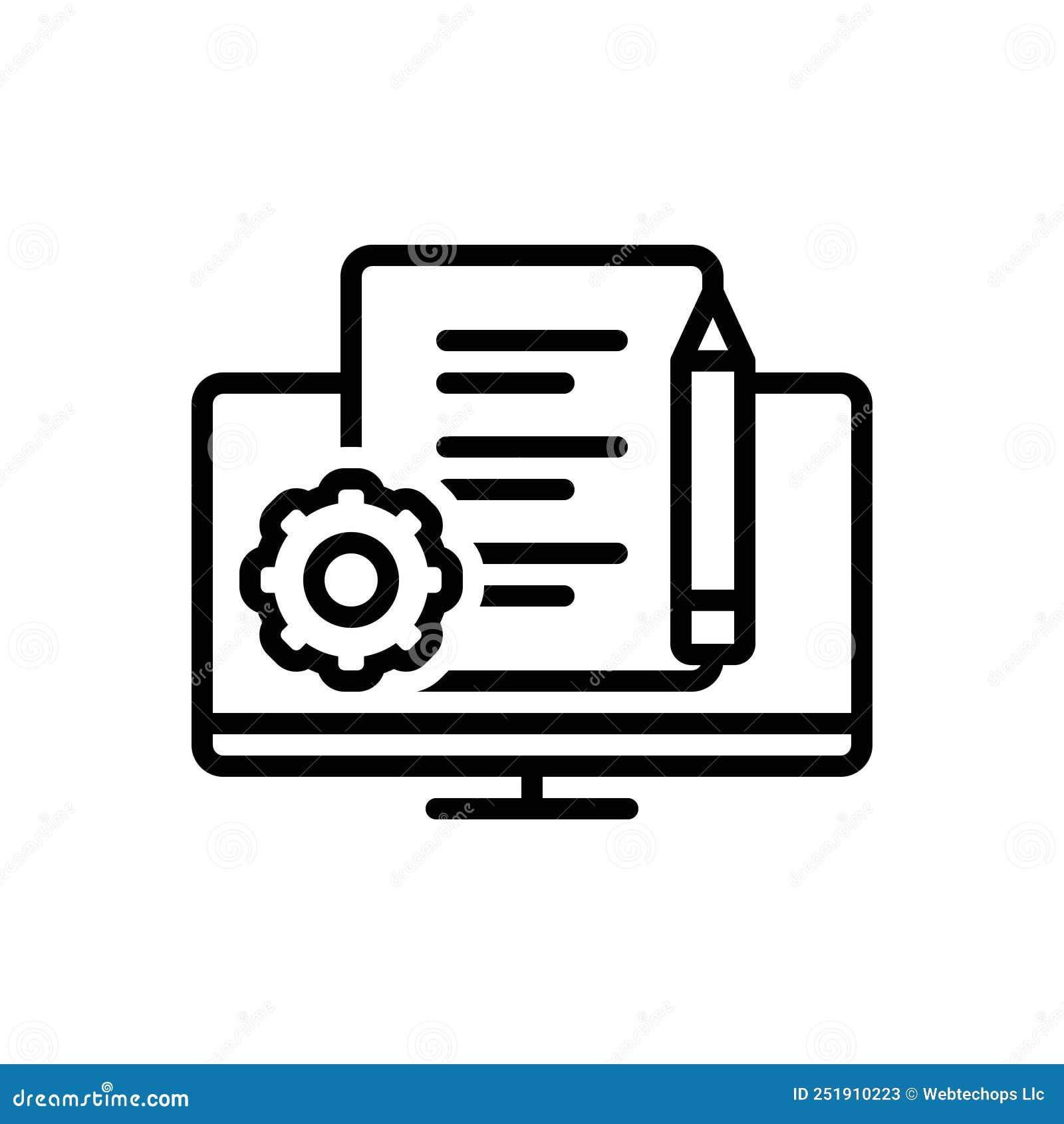 Black Line Icon for Projects, Activity and Plan Stock Vector ...