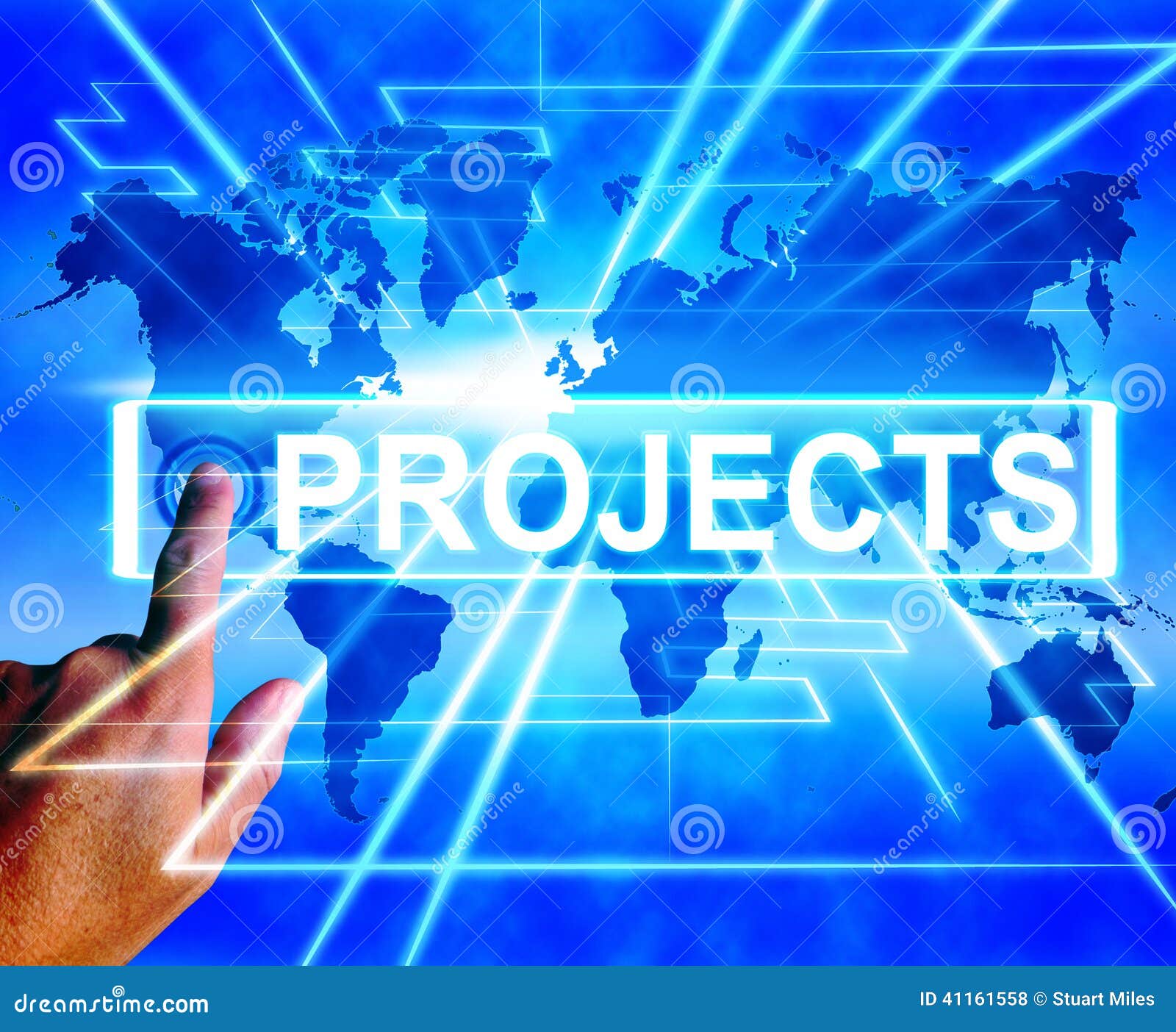 Projects Map Displays Worldwide or Internet Task or Activity Stock ...