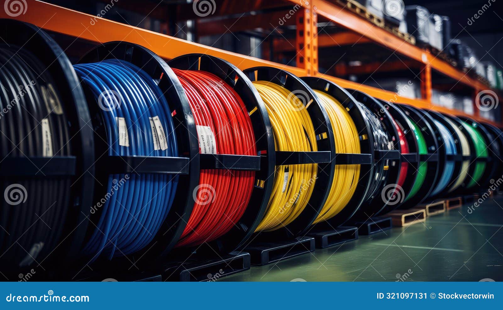 Projects reel of cable stock illustration. Illustration of warehouse ...