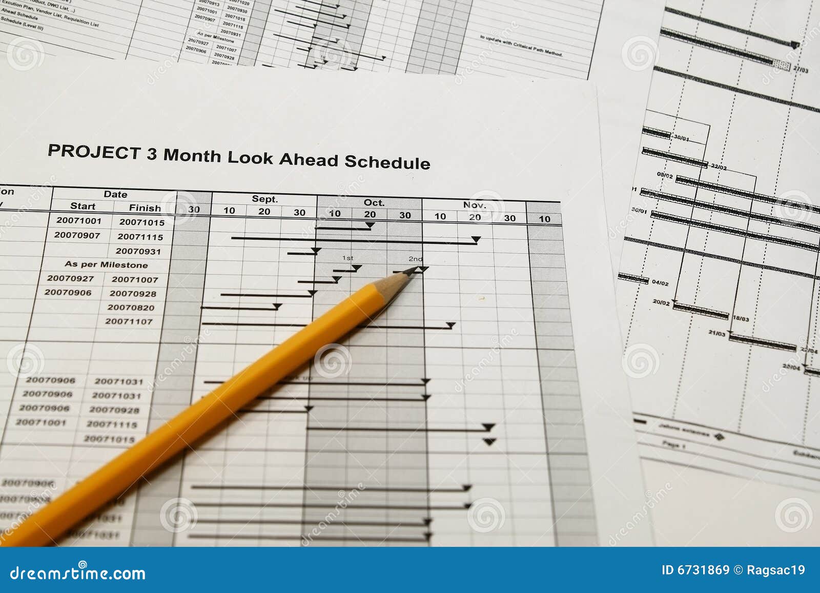 Projects Schedule Look Ahead Stock Image - Image of notebook, graph ...