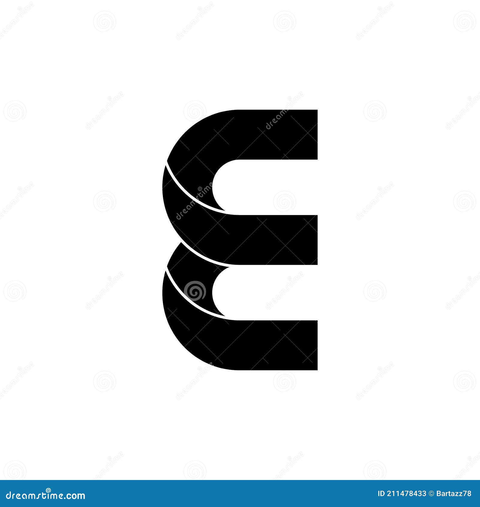 Abstract Rounded Letter E Sphere Stroke Logo Web Icon on Isolated ...