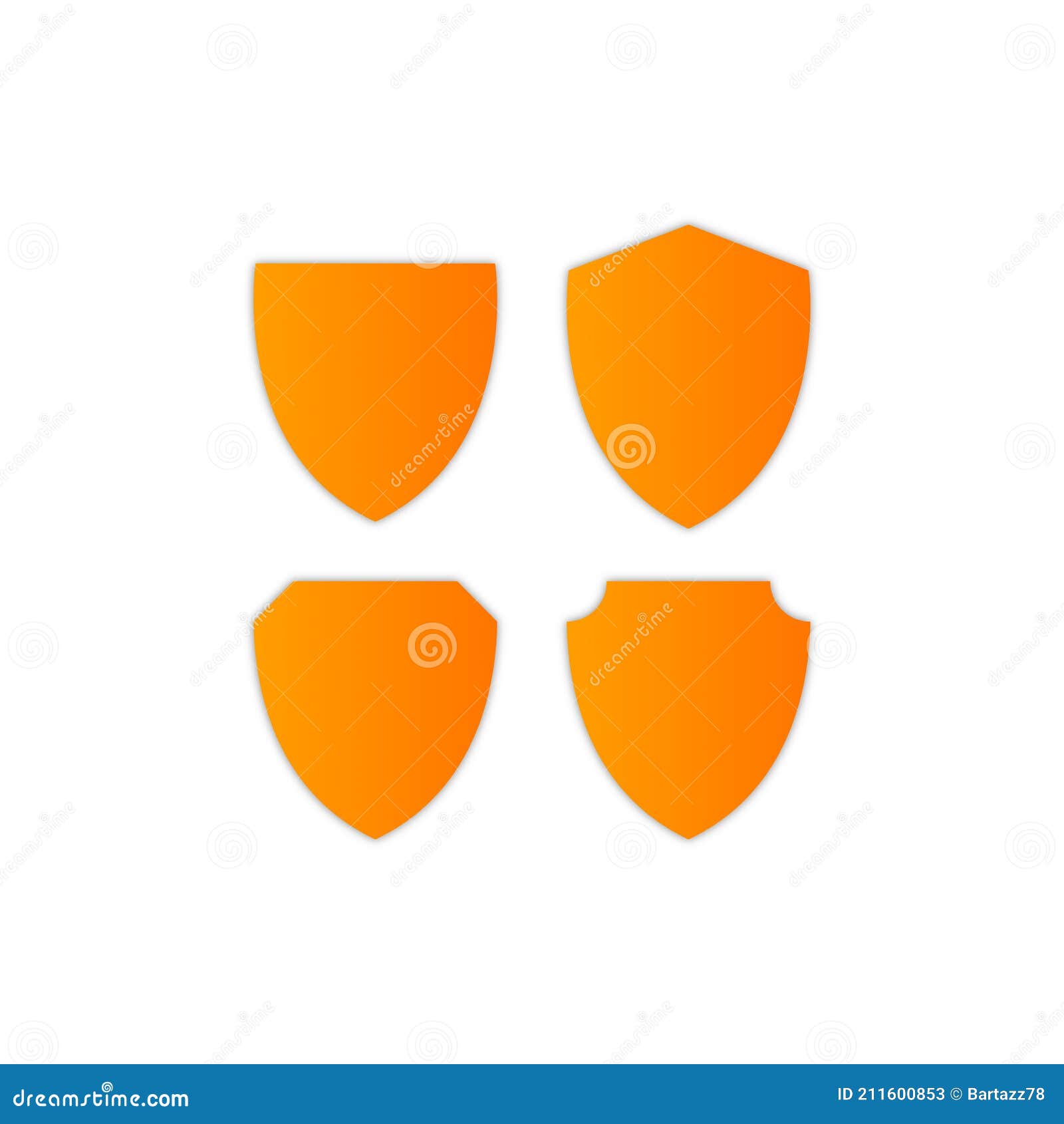Orange Filled Secure Digital Shield Vector Logo on Isolated Background ...