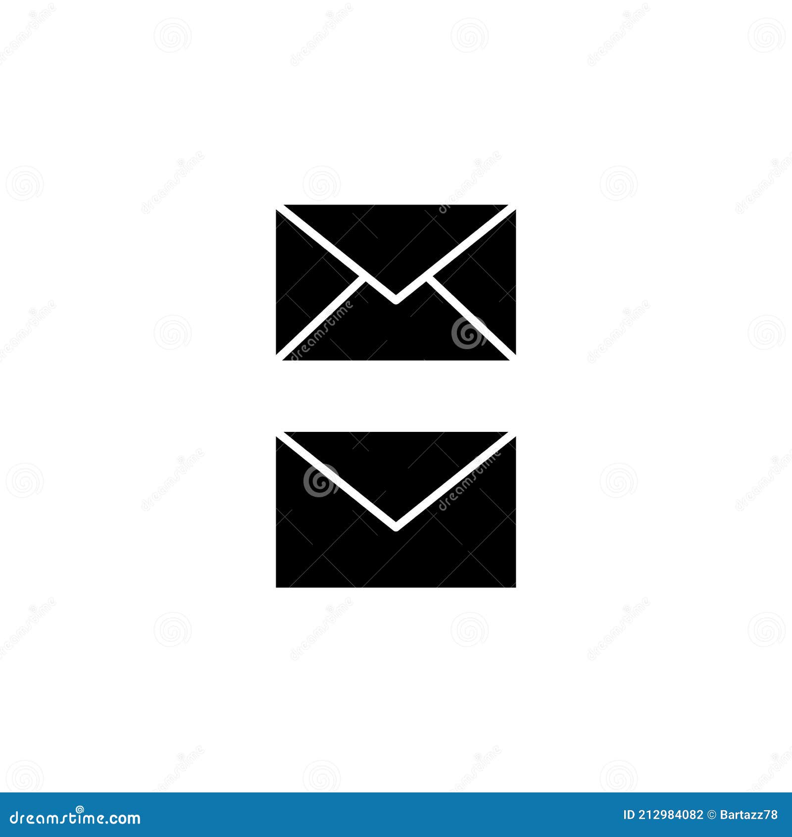 Monochrome Vector Email Message Symbol or Website Icons. Stock Vector ...