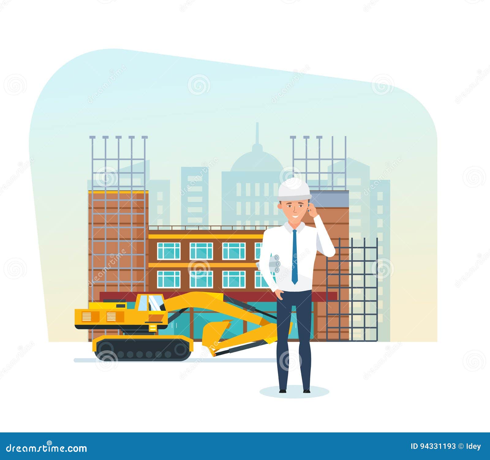 Projektleiter, Mit Technischer Dokumentation, Gegen Hintergrund Von Im ...