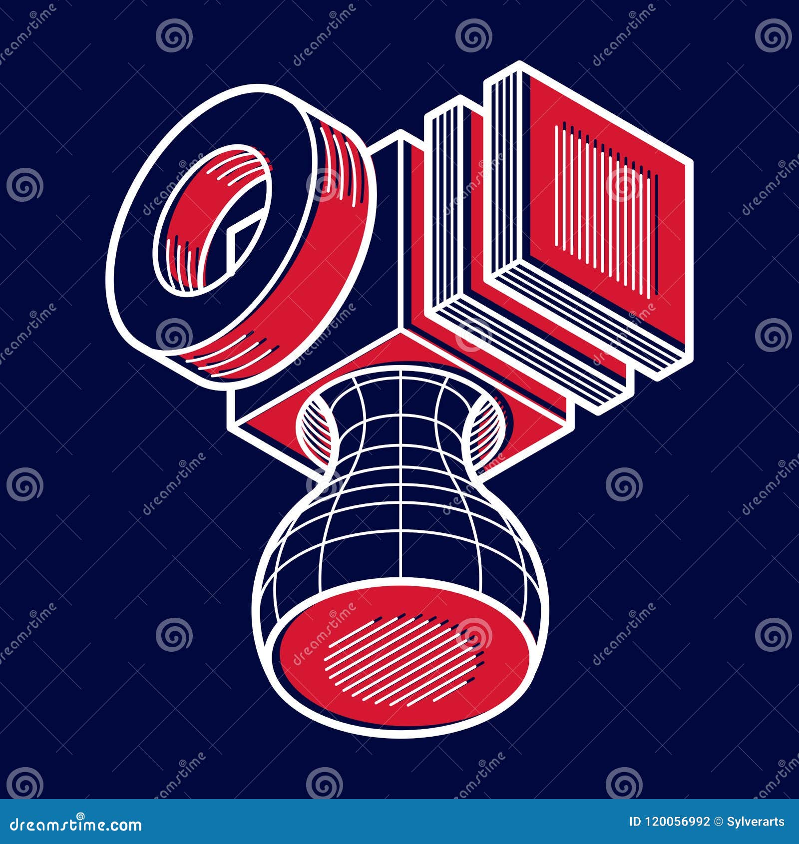 Projetando a Forma Abstrata, Figura Poligonal Do Vetor 3d Ilustração do ...