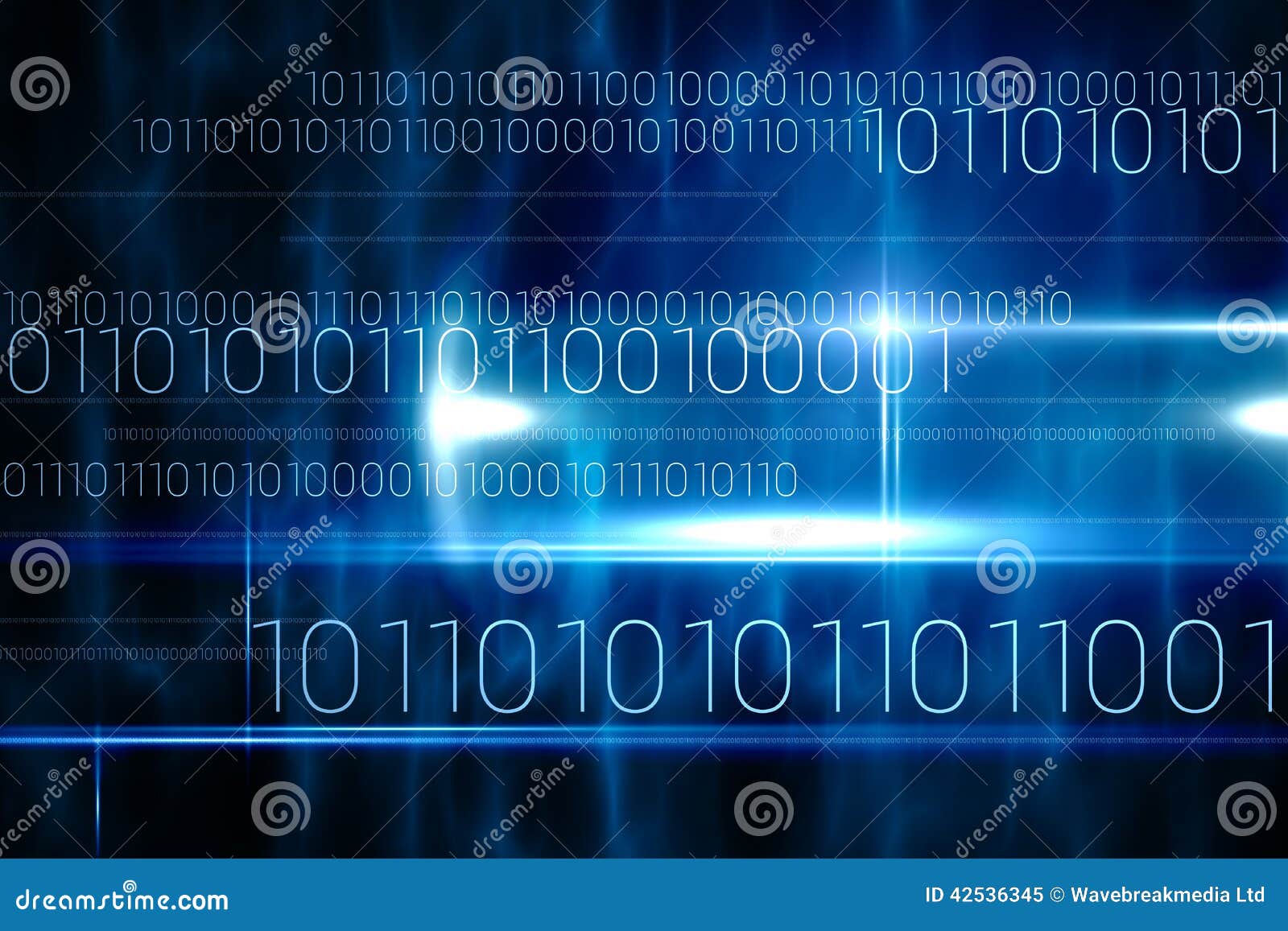 Projeto Azul Da Tecnologia Com Código Binário Ilustração Stock ...