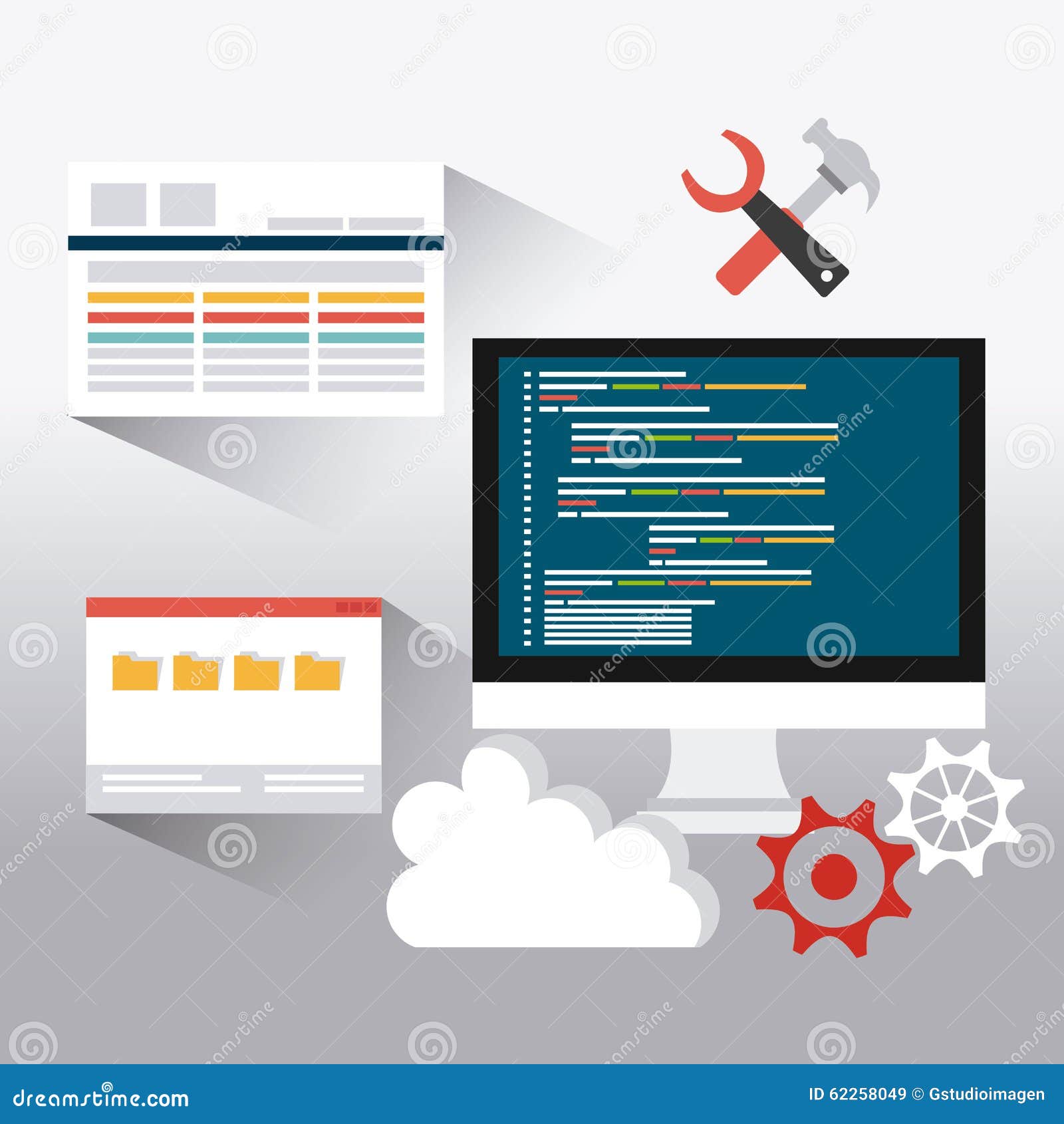 Projeto de software ilustração stock. Ilustração de telefone - 62258049