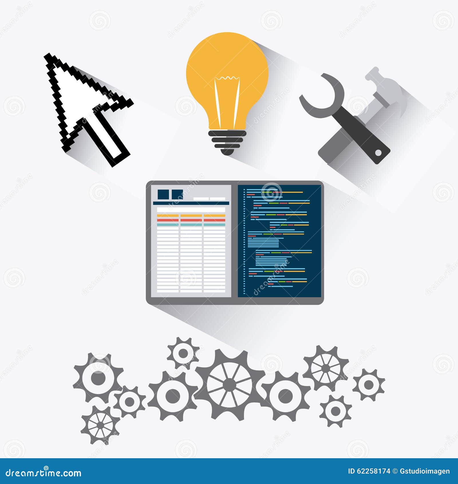 Projeto de software ilustração stock. Ilustração de site - 62258174