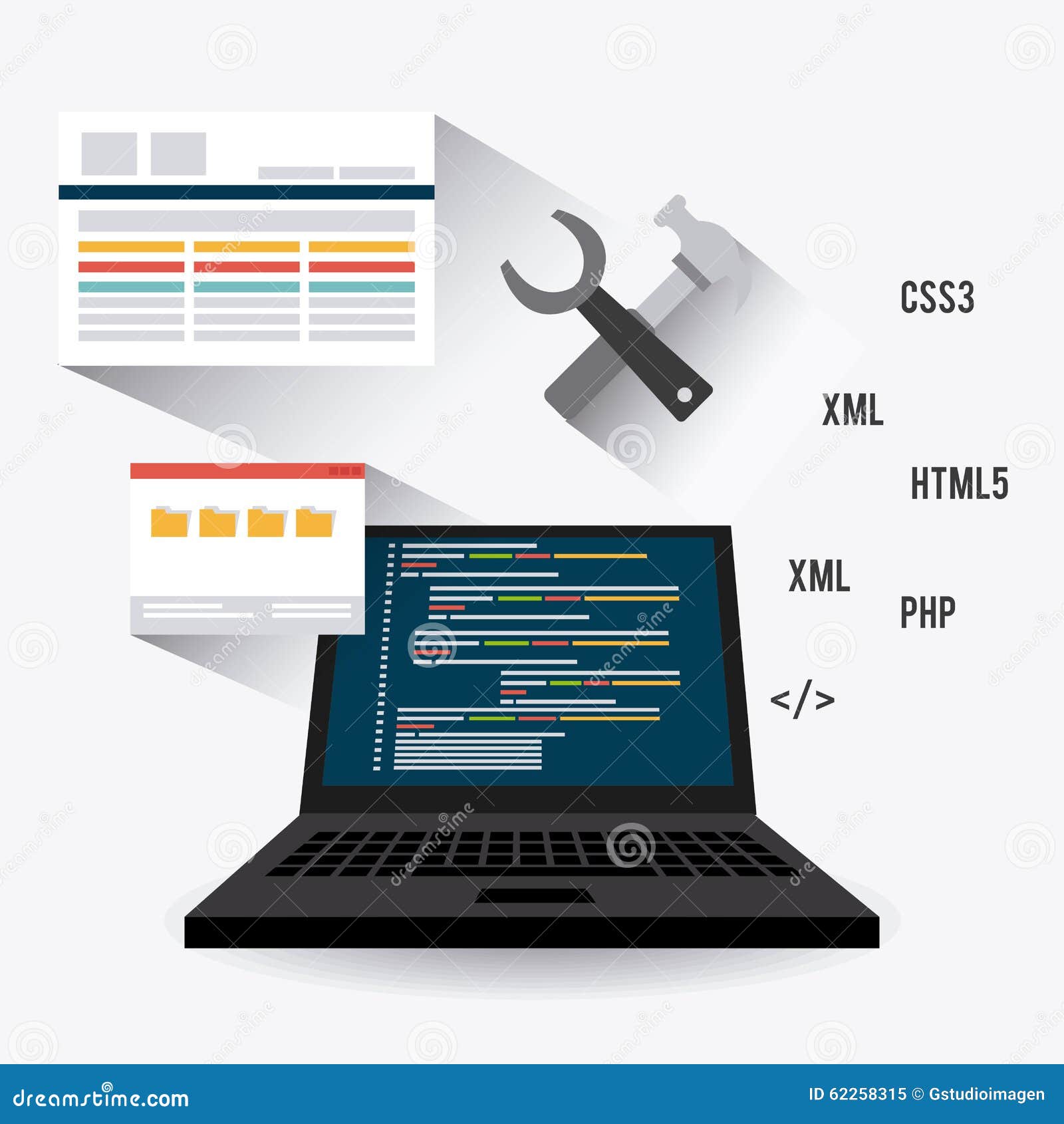 Projeto de software ilustração stock. Ilustração de internet - 62258315