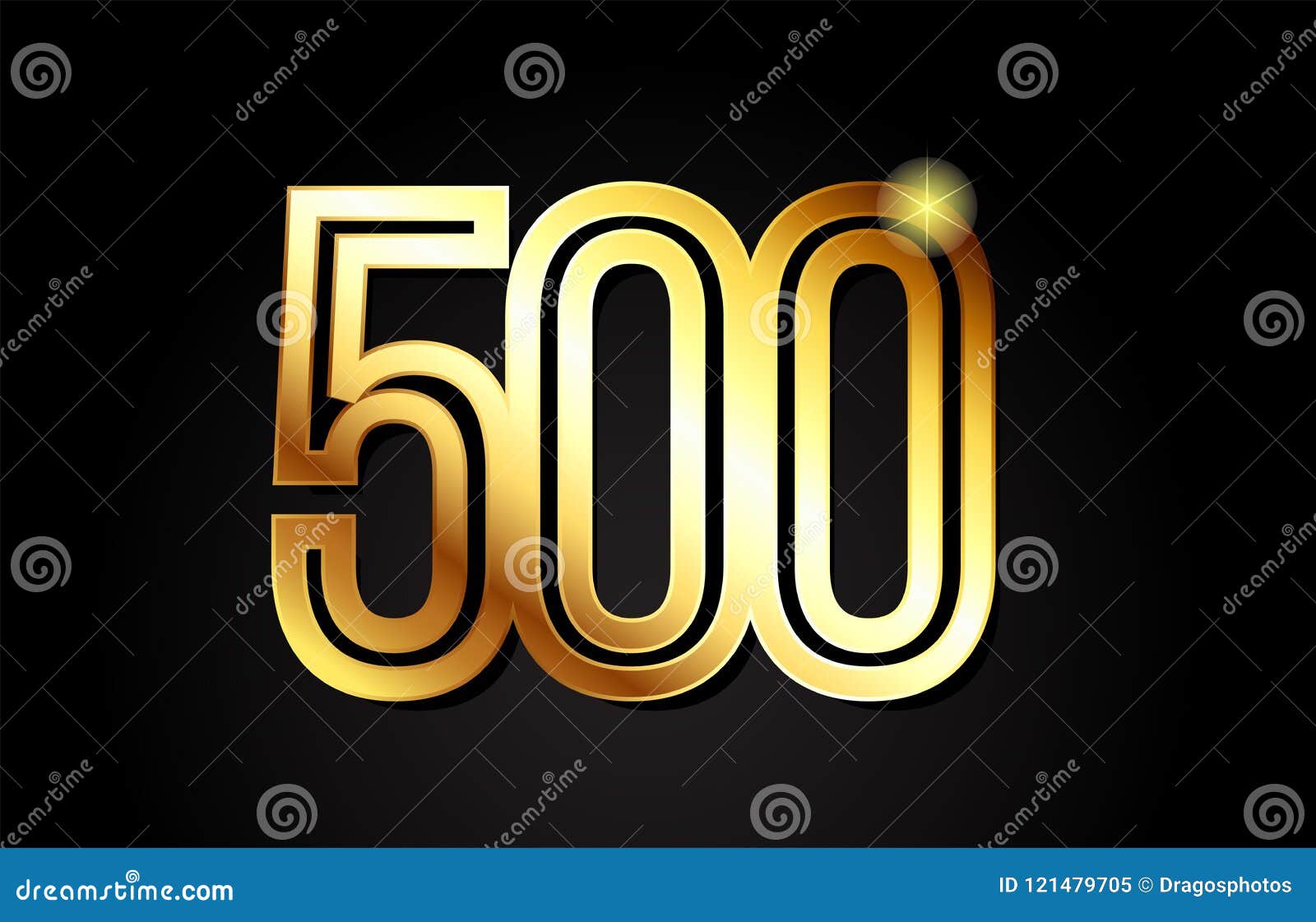 Projeto Do ícone Do Logotipo Do Número 500 Do Ouro Ilustração do Vetor ...