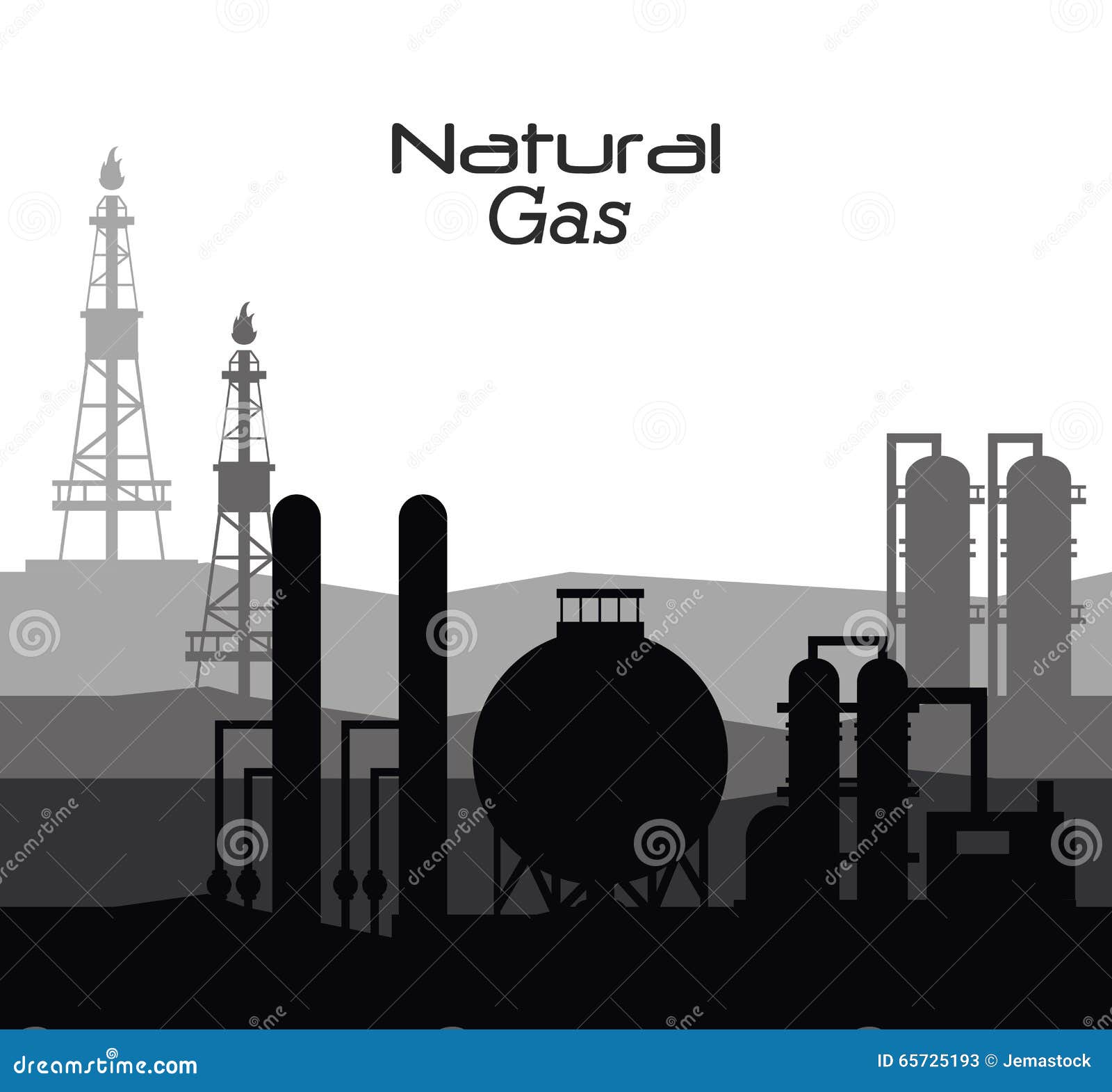 Projeto do gás natural ilustração do vetor. Ilustração de butano - 65725193