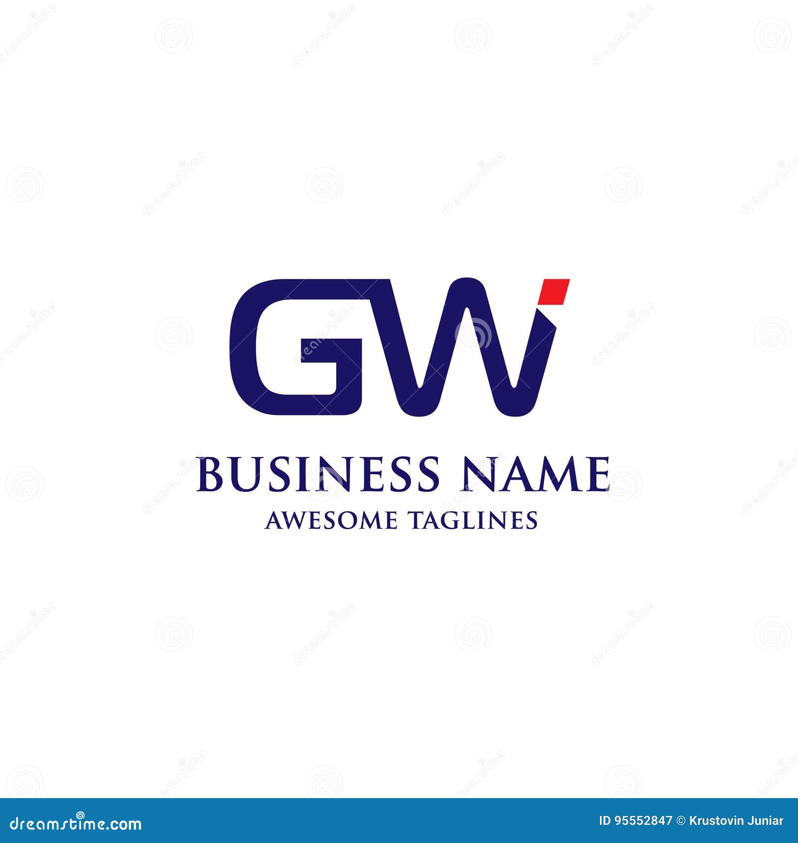 Projeto Do Logotipo Da Letra Do GW Ilustração do Vetor - Ilustração de ...