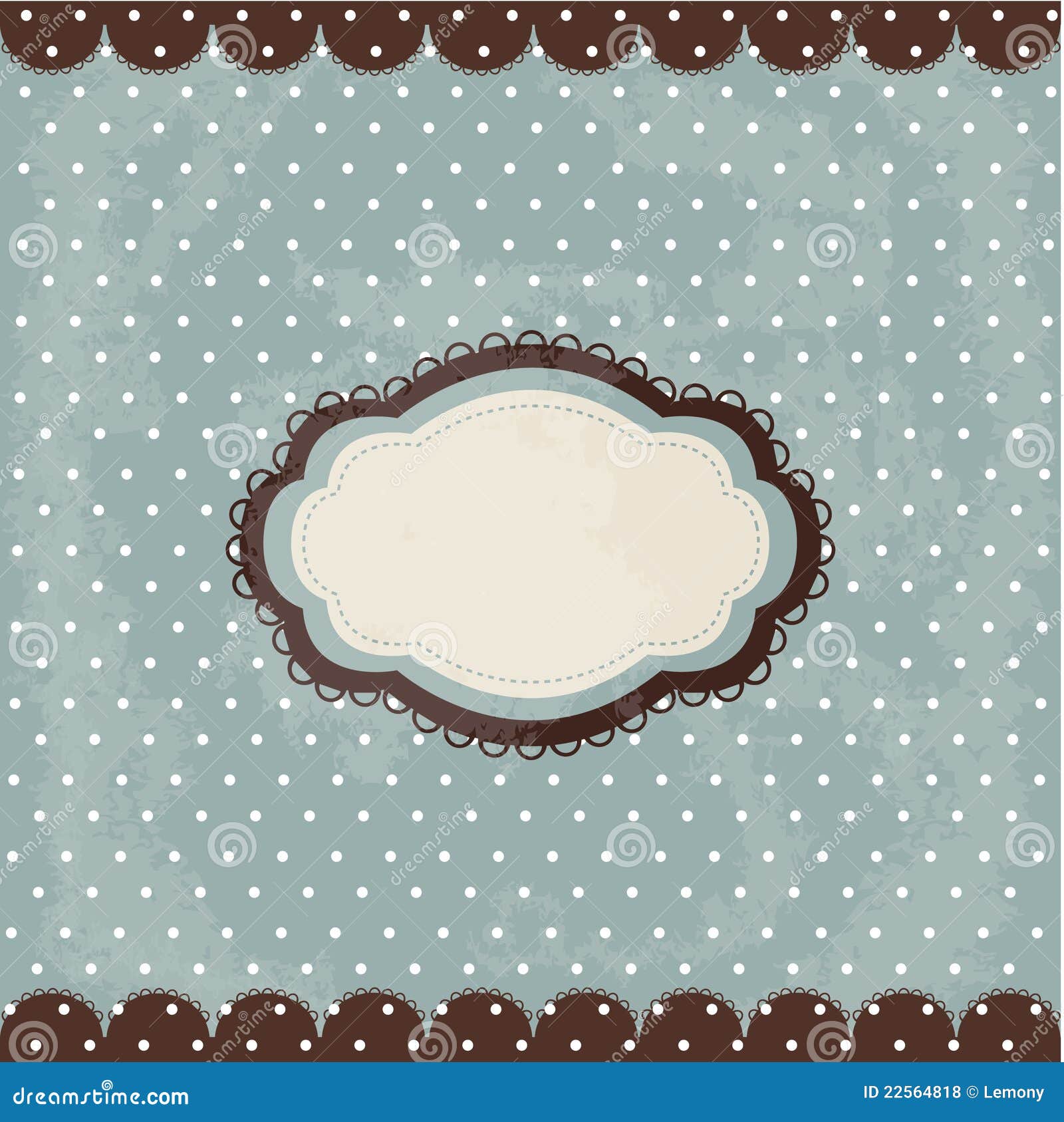 Projeto Do Ponto De Polca Do Vintage, Frame Marrom Ilustração do Vetor ...