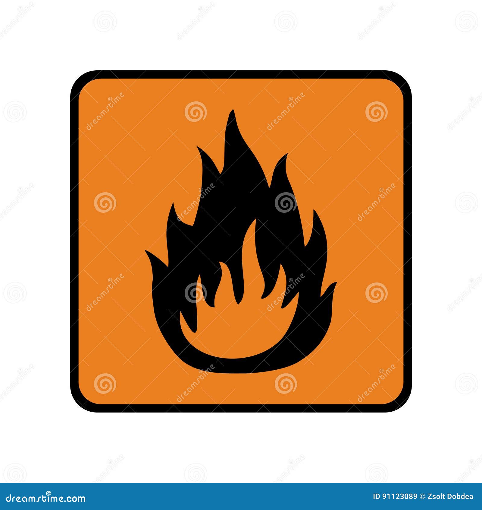 Projeto Do Vetor Do Sinal Do Material Inflamável Ilustração do Vetor ...