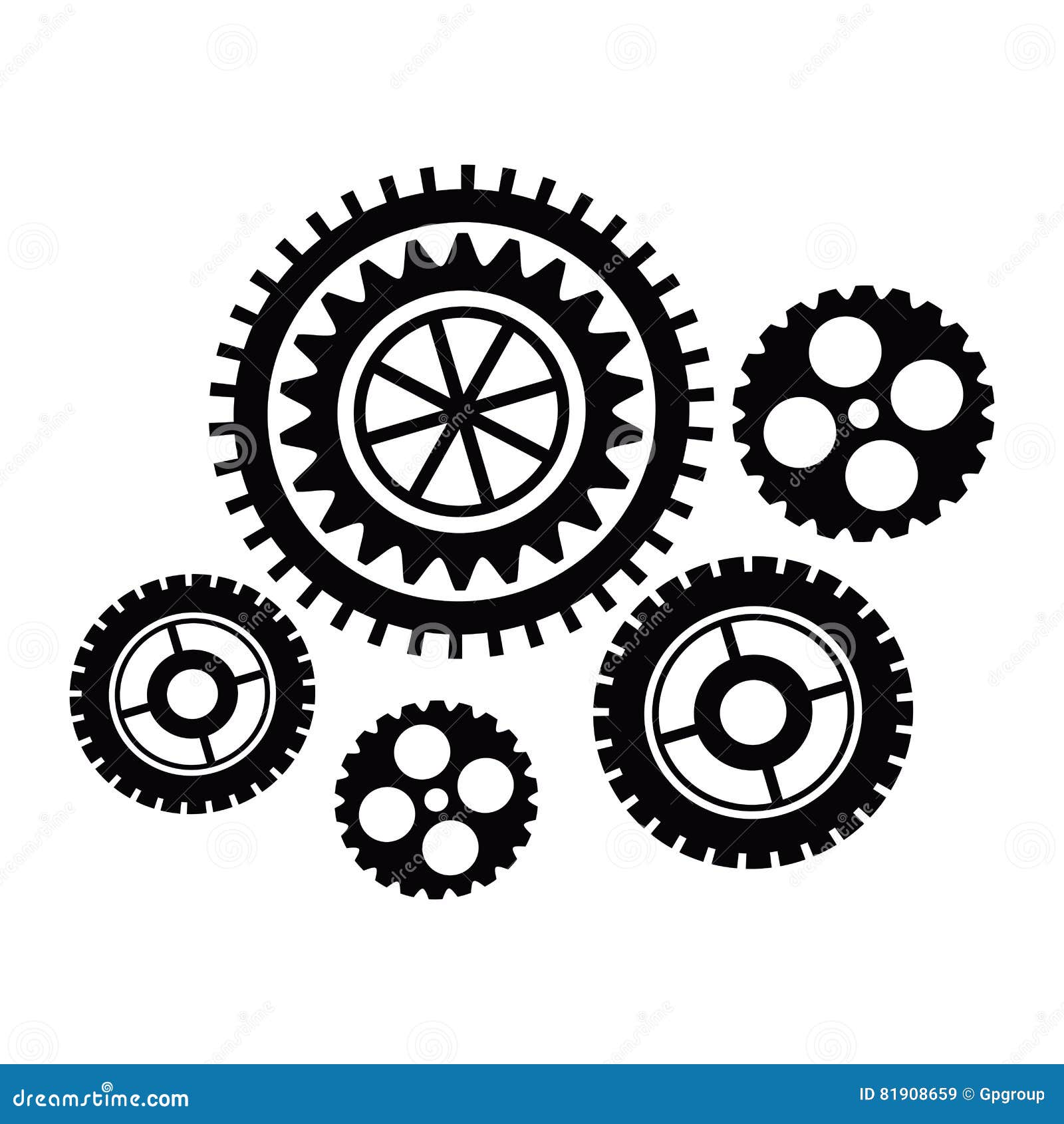 Projeto Isolado Das Engrenagens Ilustração Stock - Ilustração de ...