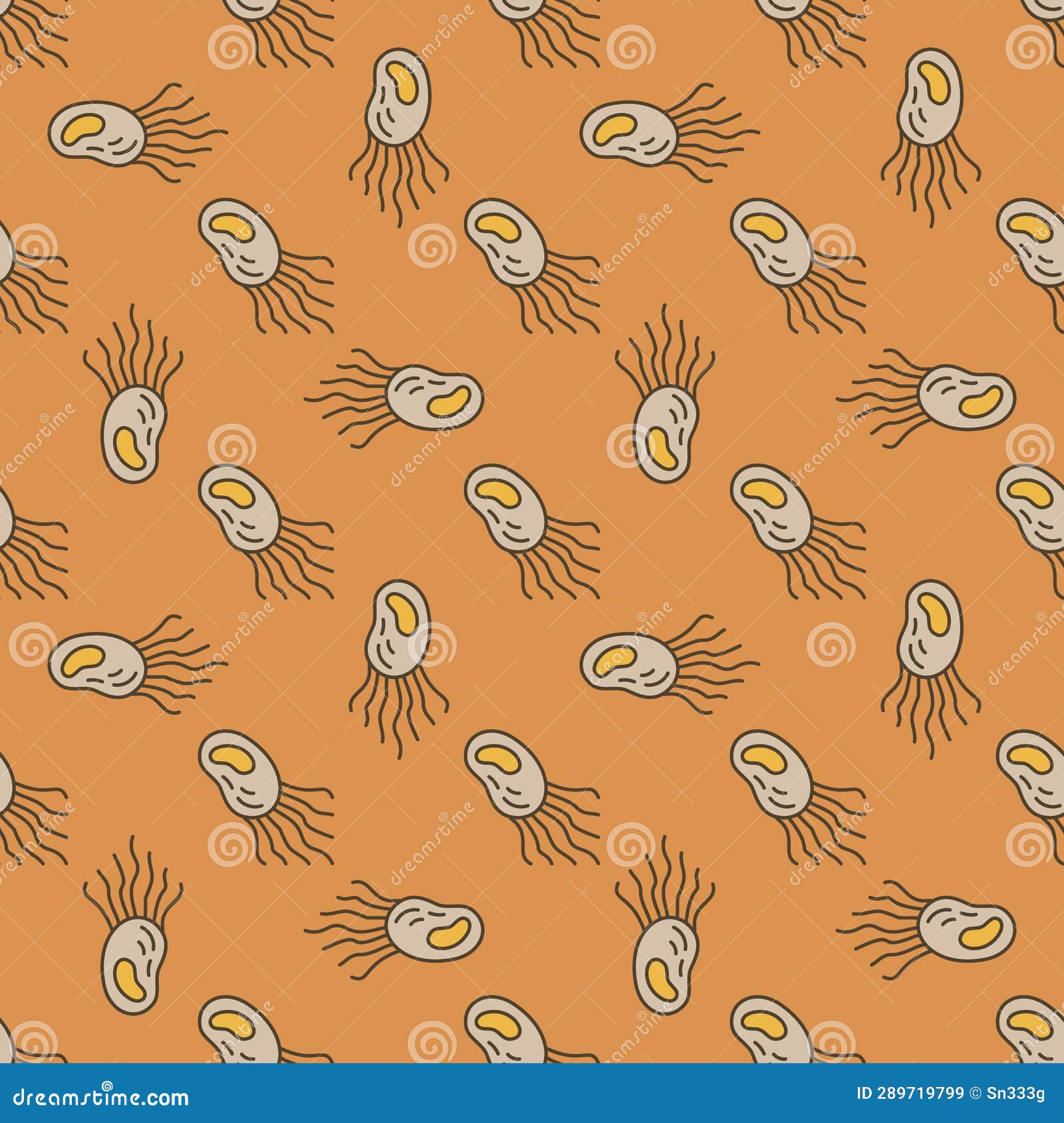 Prokaryote Microbe Vector Microbiology Colored Seamless Pattern Stock ...