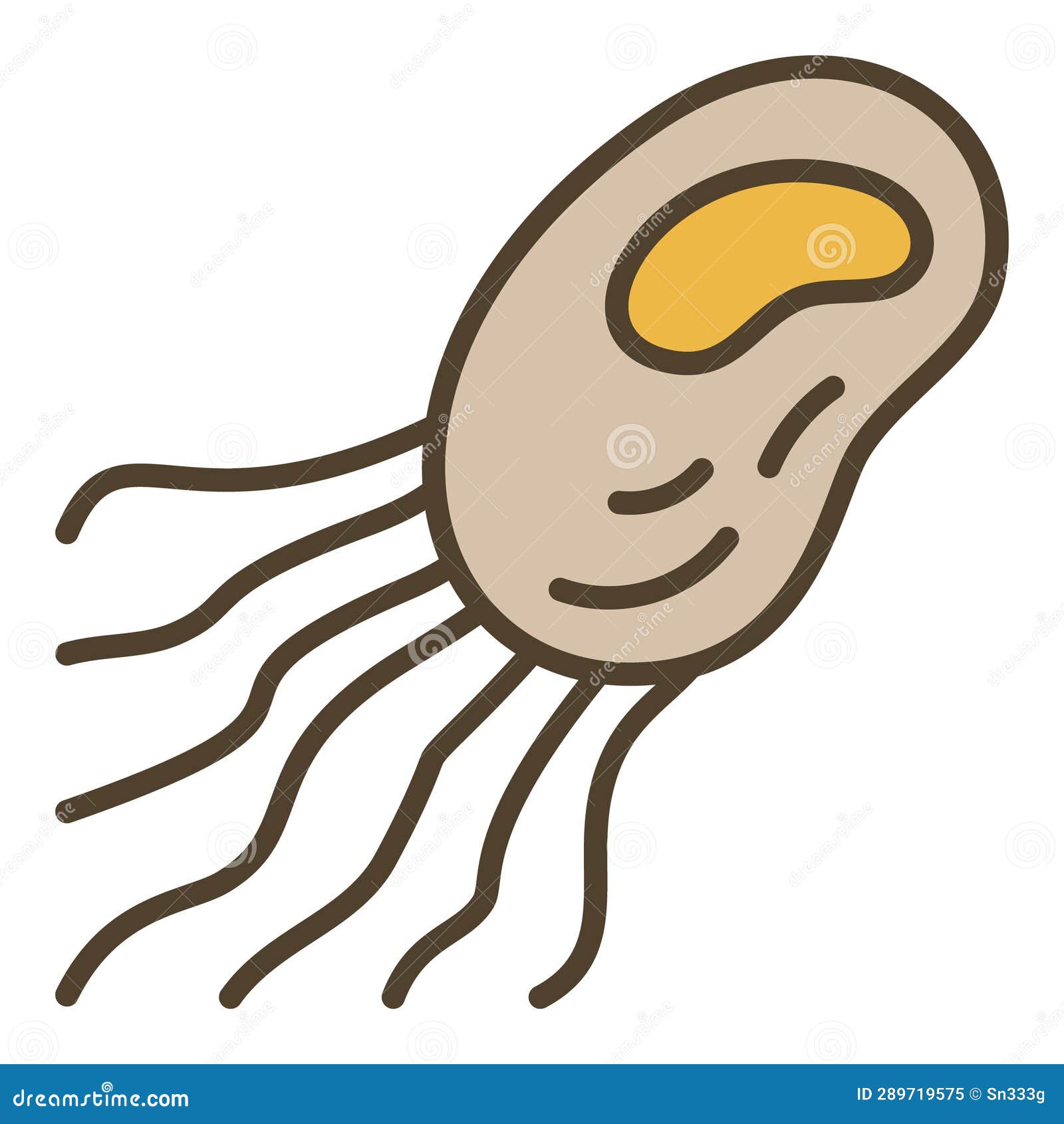 Prokaryote Microbe Vector Concept Blue Outline Seamless Pattern Stock ...