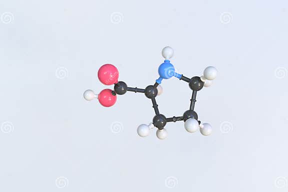 Proline Molecule, Scientific Molecular Model, Looping 3d Animation ...