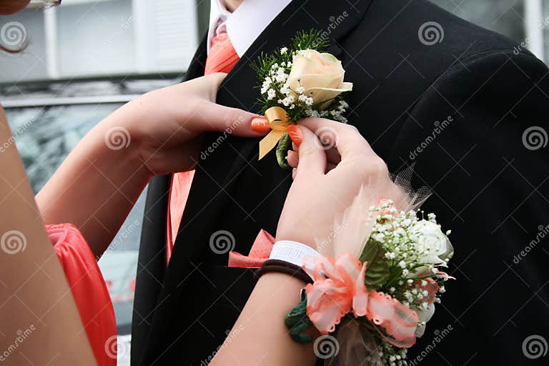 Prom 2008 stock image. Image of pinning, prom, dance, corsage - 5331937