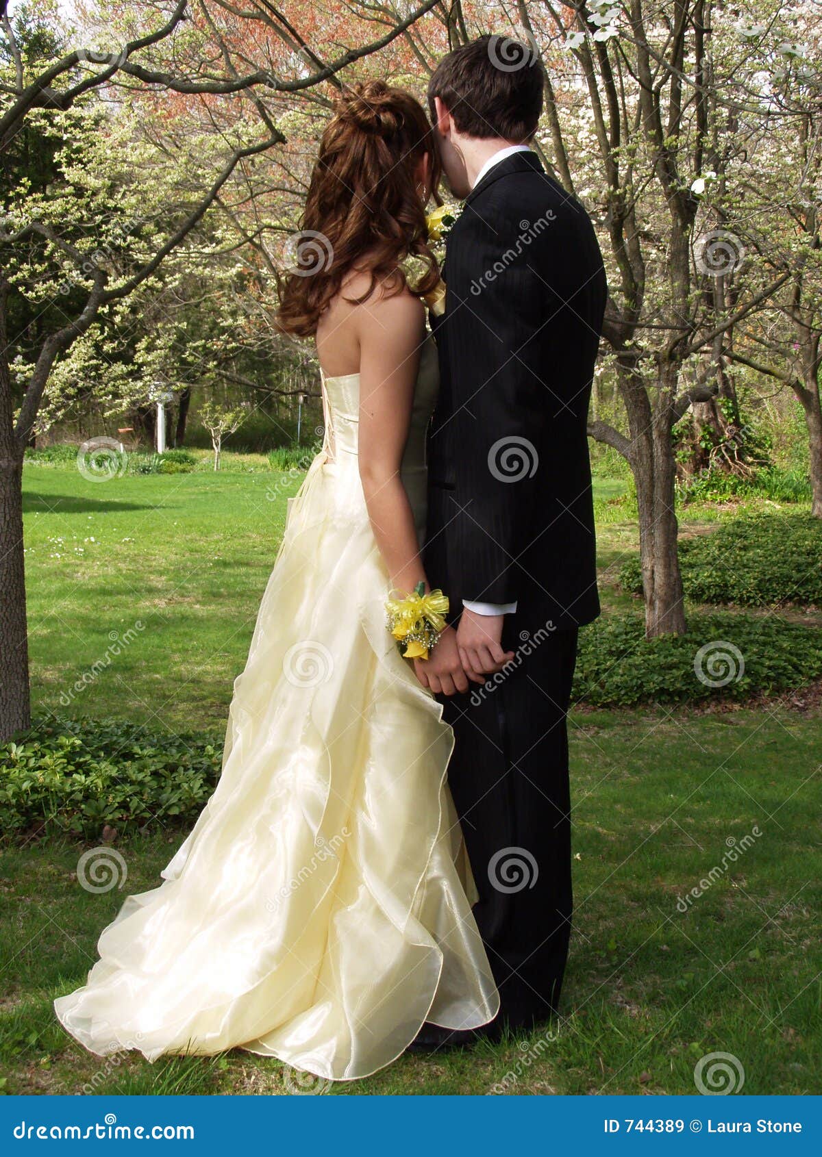 Prom Couple stock image. Image of fancy, love, dress, hands - 744389