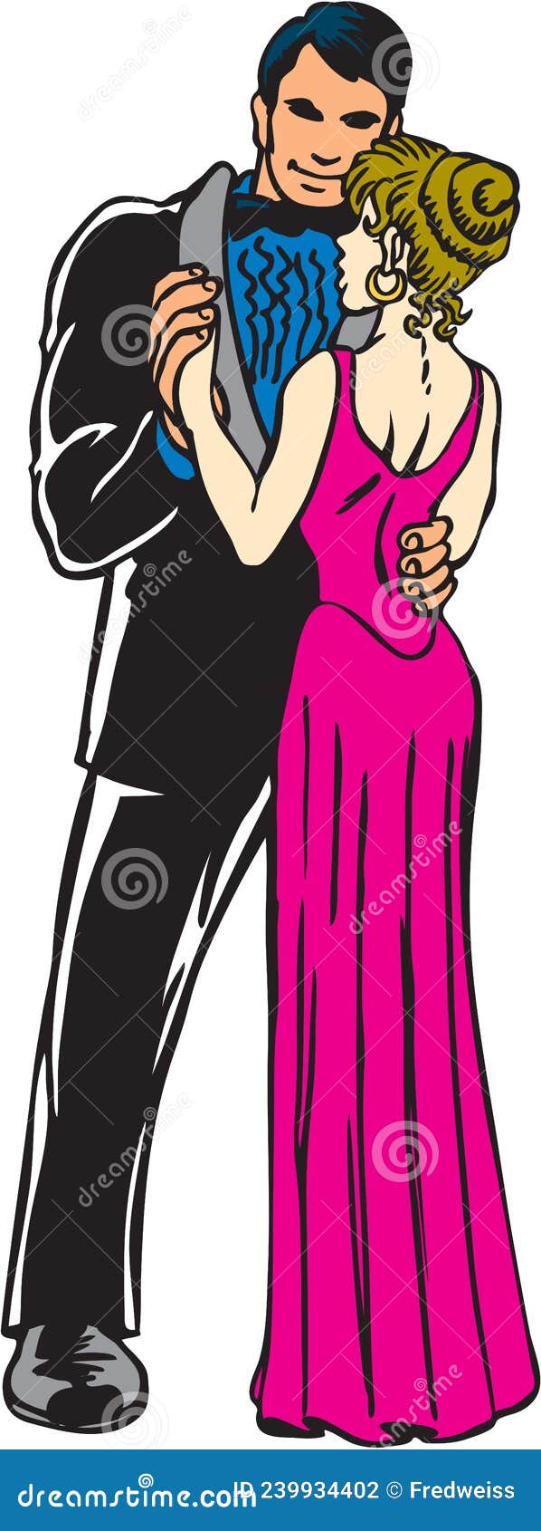 Prom Couple Vector Illustration Stock Vector - Illustration of couple ...