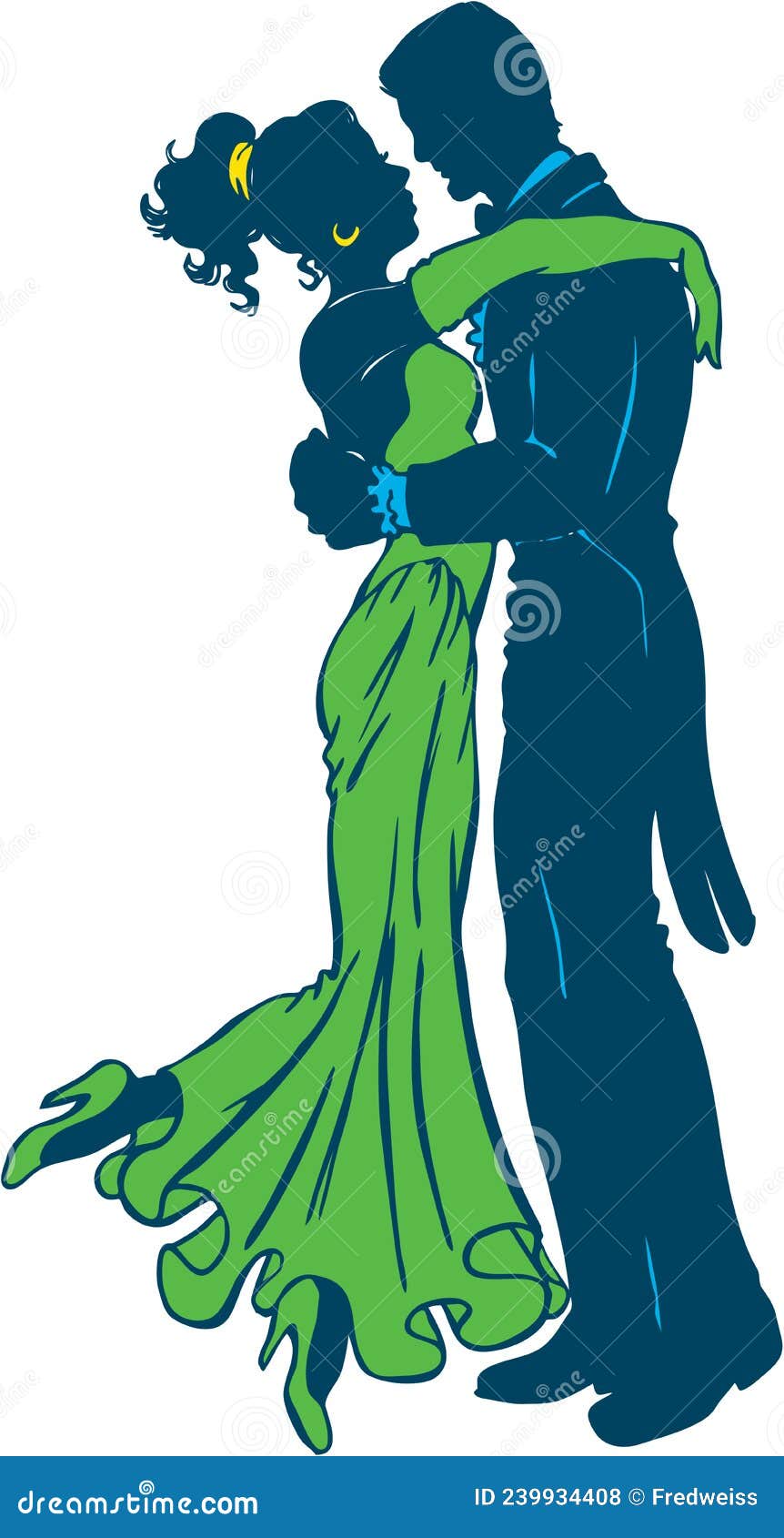 Prom Couple Vector Illustration Stock Vector - Illustration of vector ...