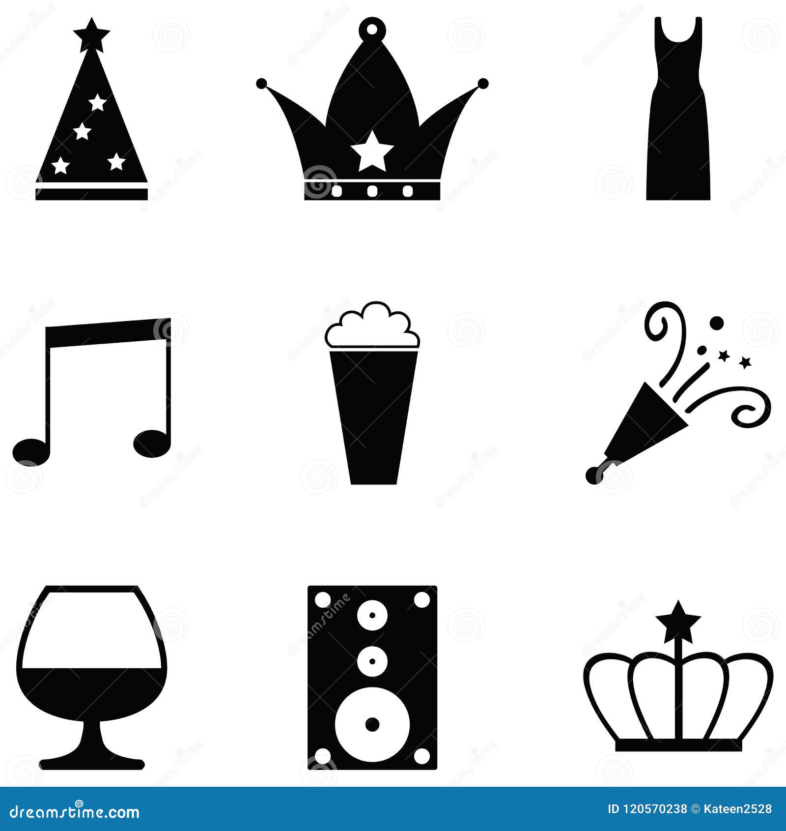 Prom icon set stock vector. Illustration of queen, school - 120570238