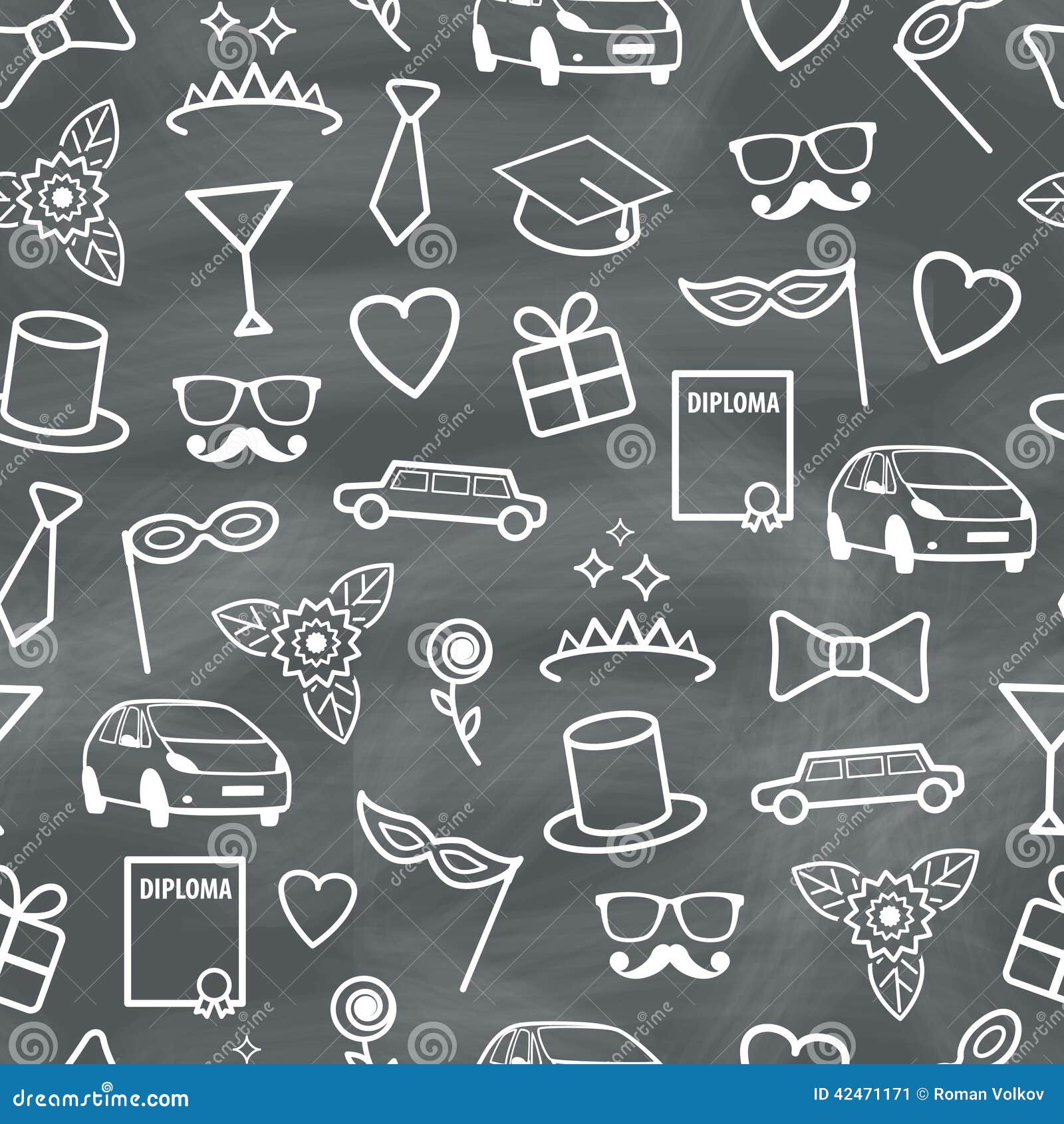 Prom Seamless Pattern stock vector. Illustration of limo - 42471171