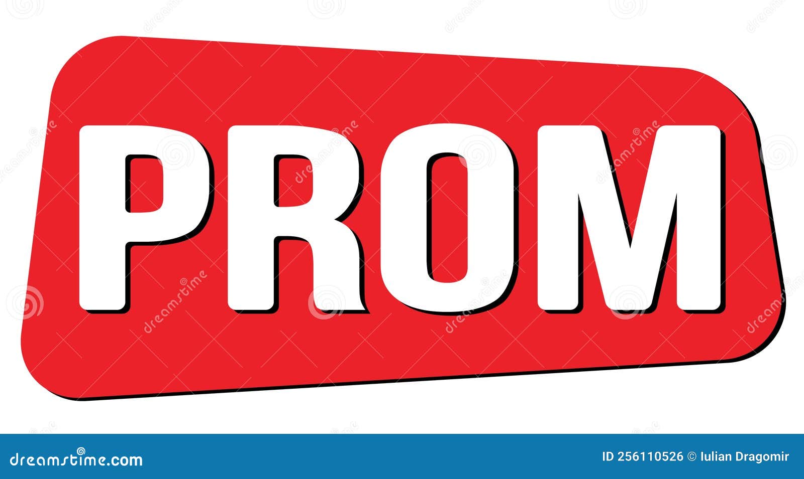 PROM Text on Red Trapeze Stamp Sign Stock Illustration - Illustration ...