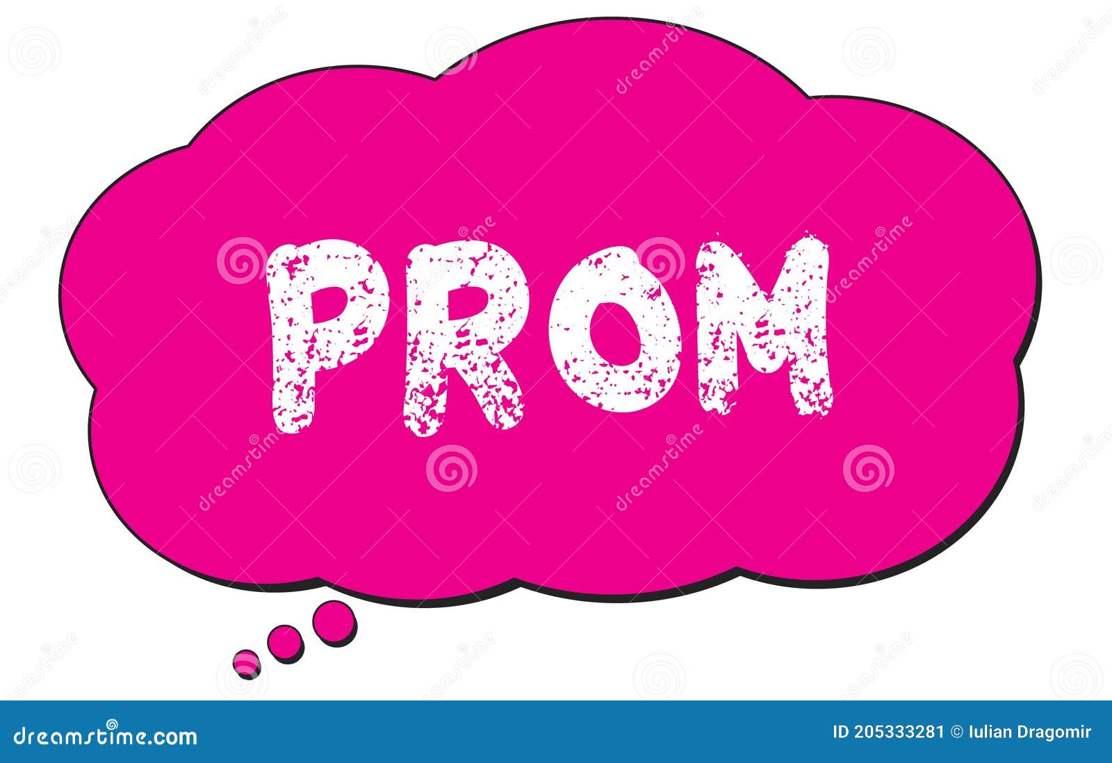 PROM Text Written on a Pink Thought Bubble Stock Illustration ...