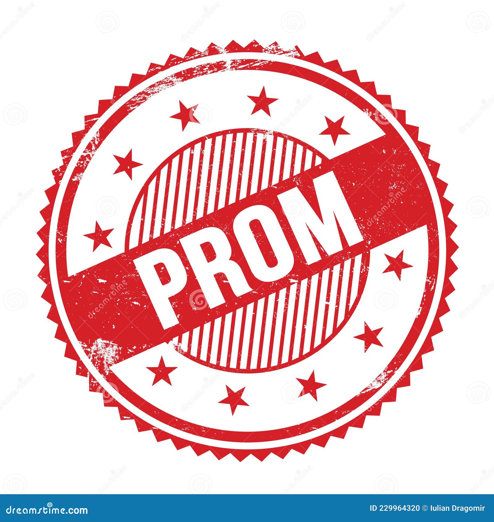 PROM Text Written on Red Grungy Round Stamp Stock Illustration ...