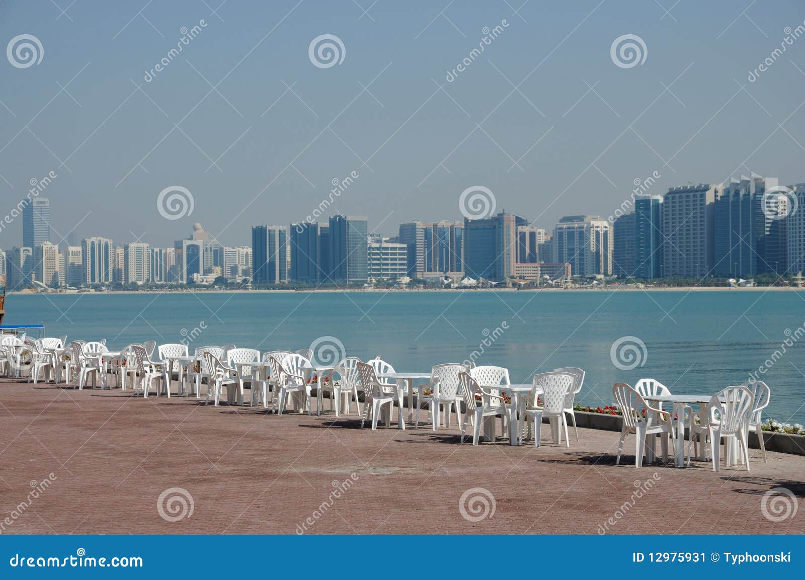 Promenade in Abu Dhabi stock image. Image of horizontal - 12975931