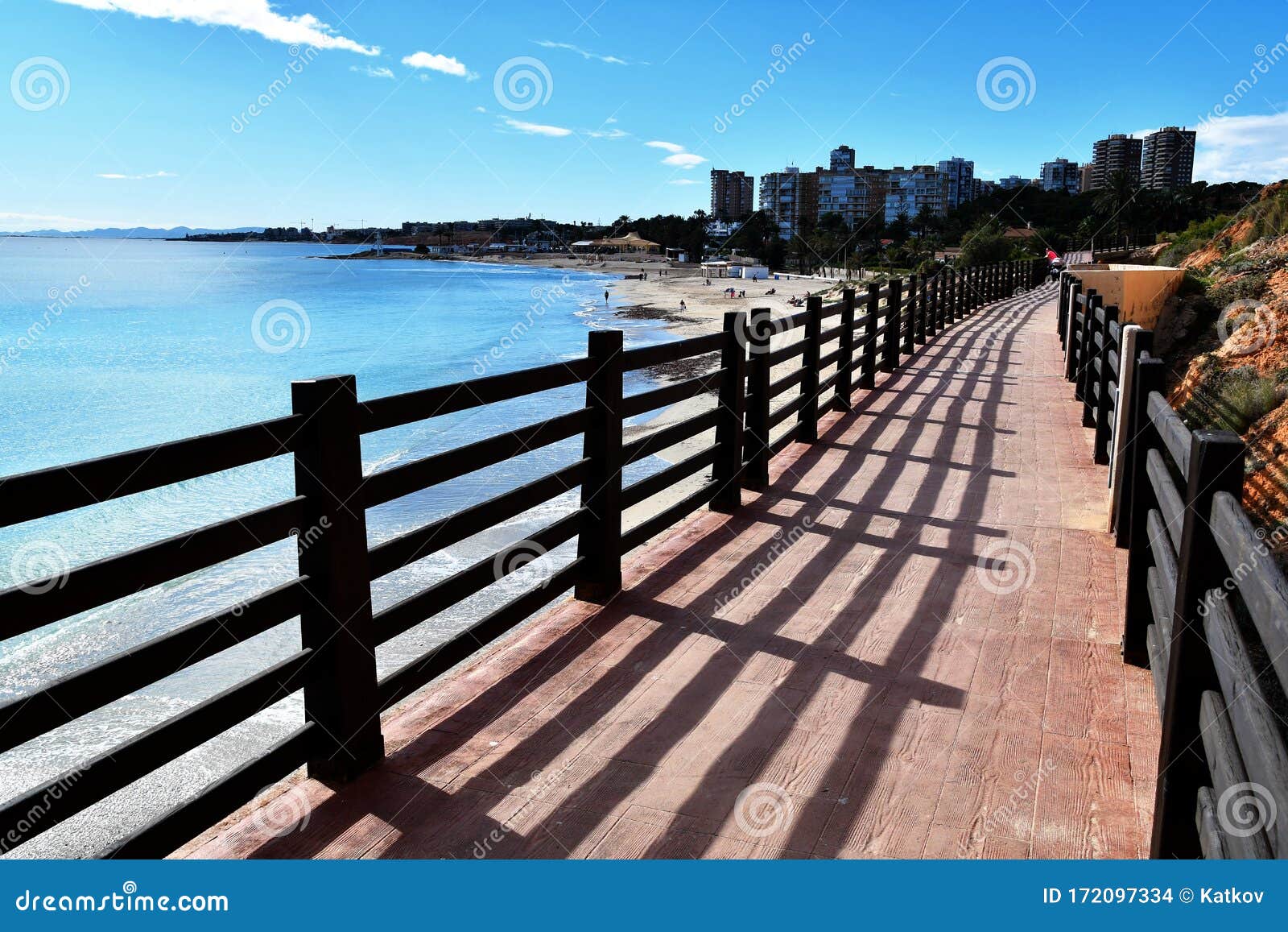 Promenade Along the Sea Beach Stock Photo - Image of seaside ...