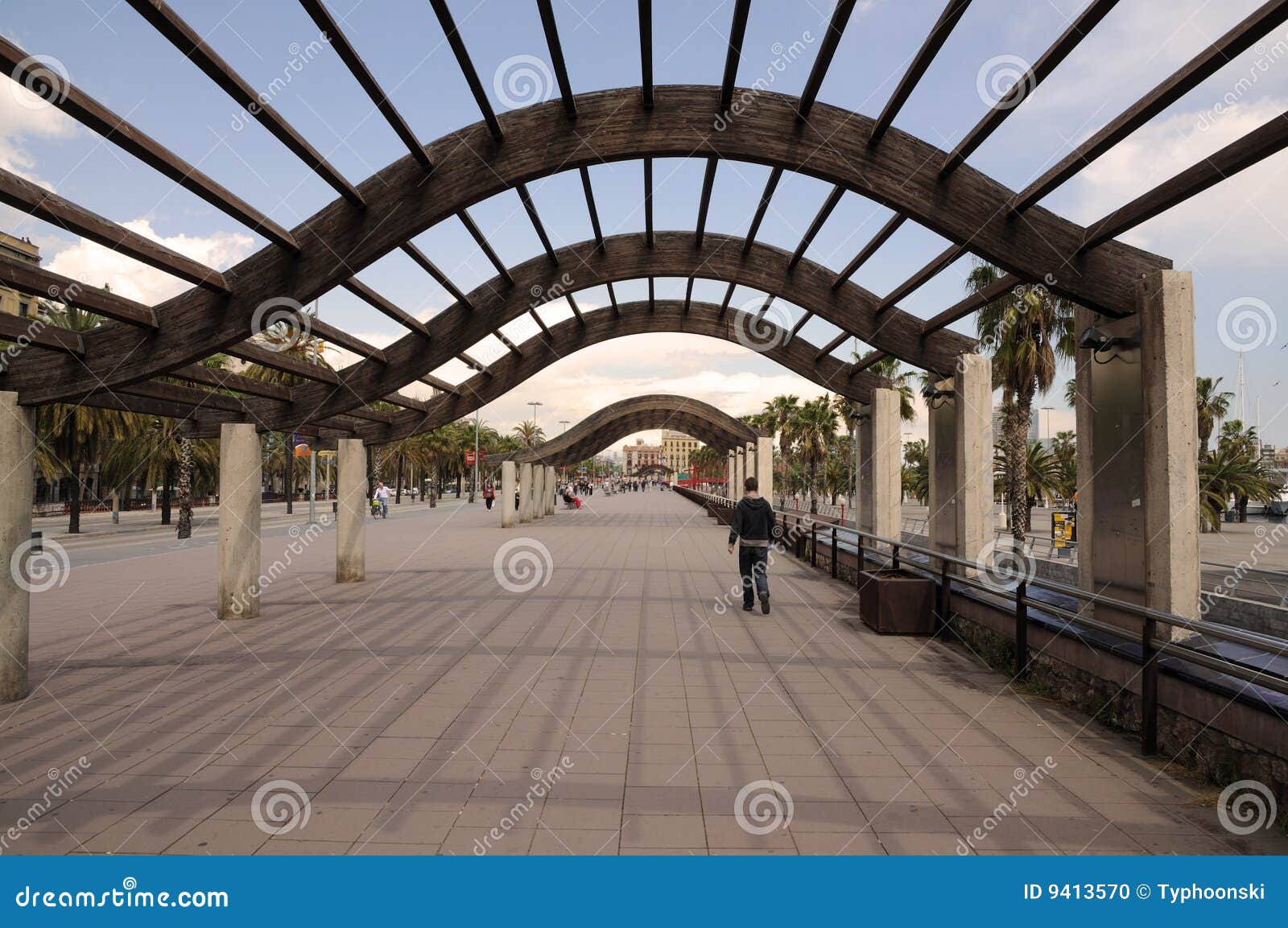 Promenade in Barcelona, Spain Stock Photo - Image of europe, street ...