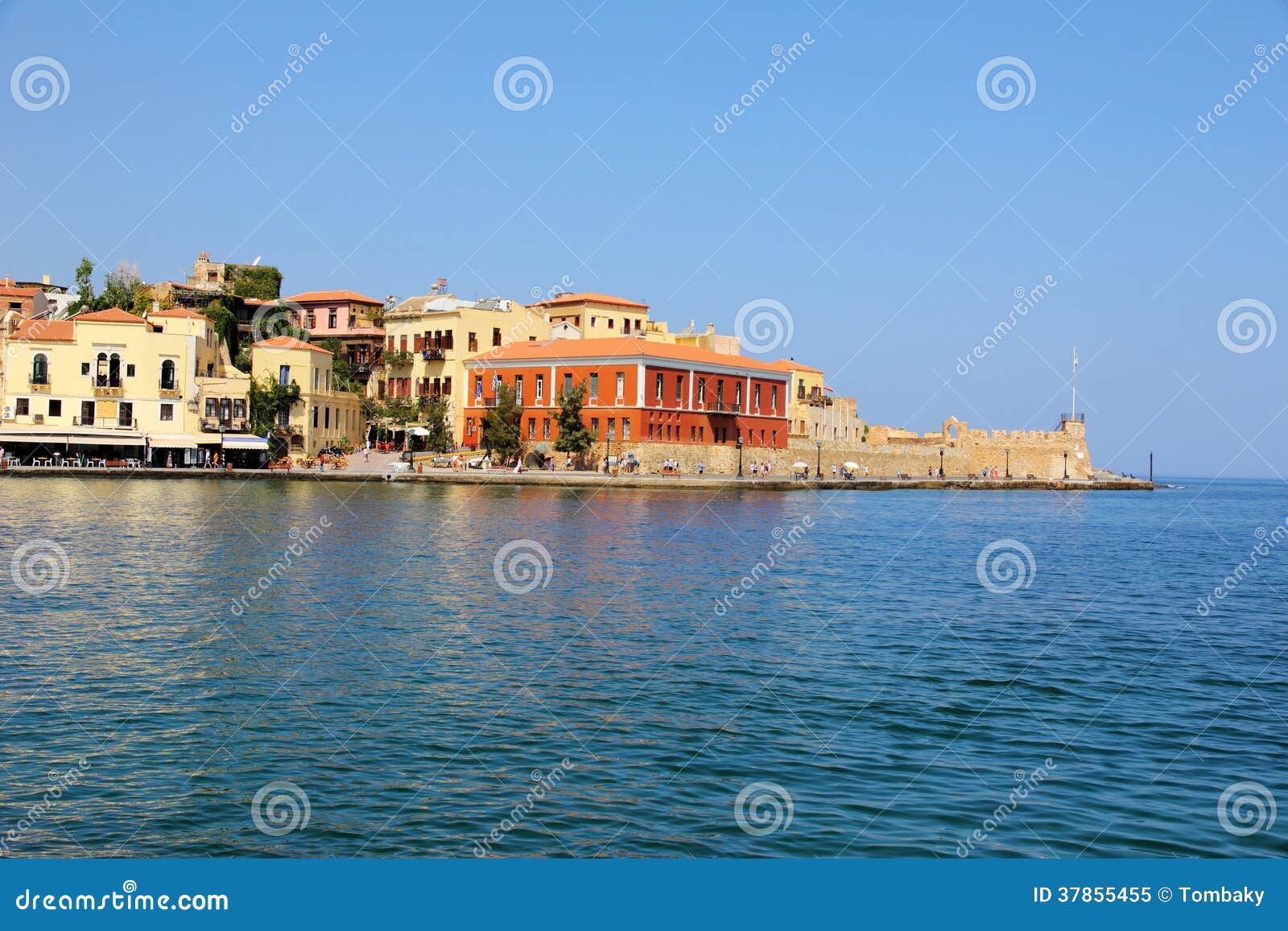 Promenade in Chania,Crete,Greece Stock Image - Image of landscape, home ...