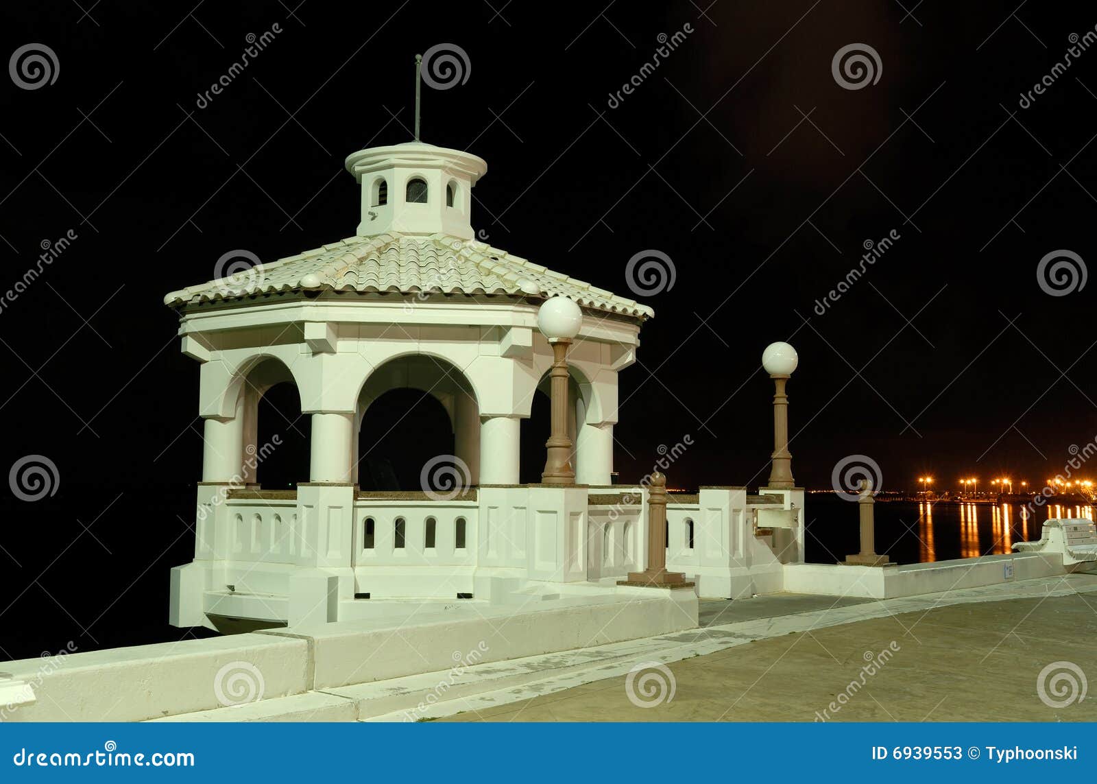 Promenade in Corpus Christi at Night Stock Image - Image of shore ...